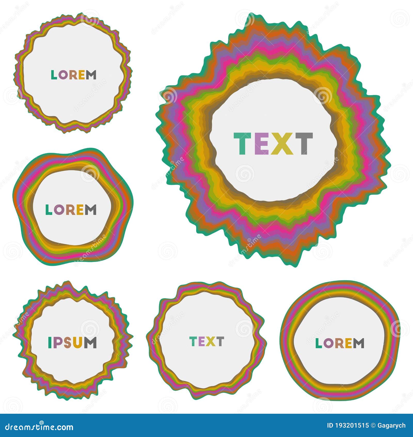 Colorful Round Abstract Shapes. Stock Vector - Illustration of frame ...