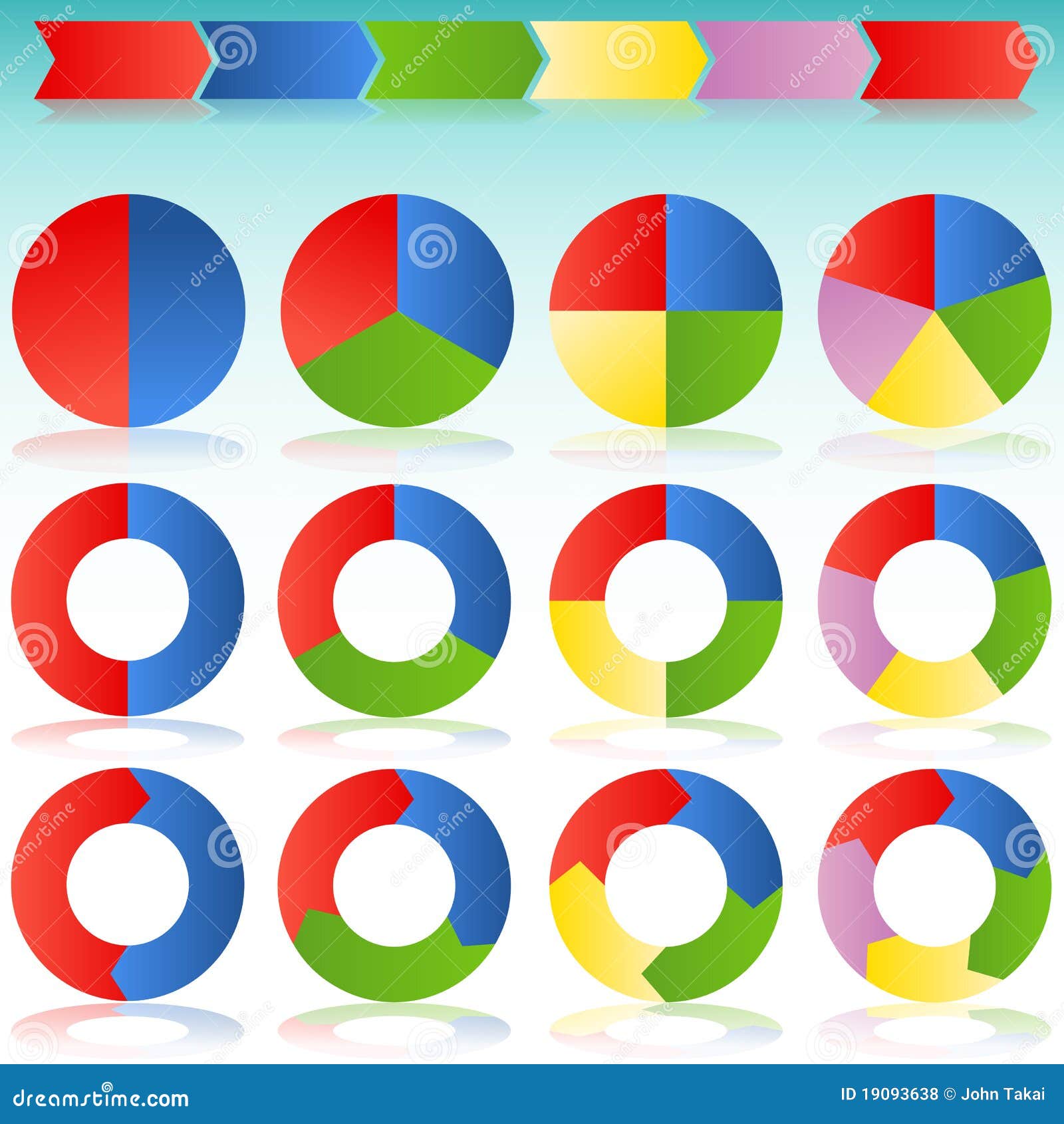 Round Arrow Process Icons stock vector. Illustration of purple - 19093638