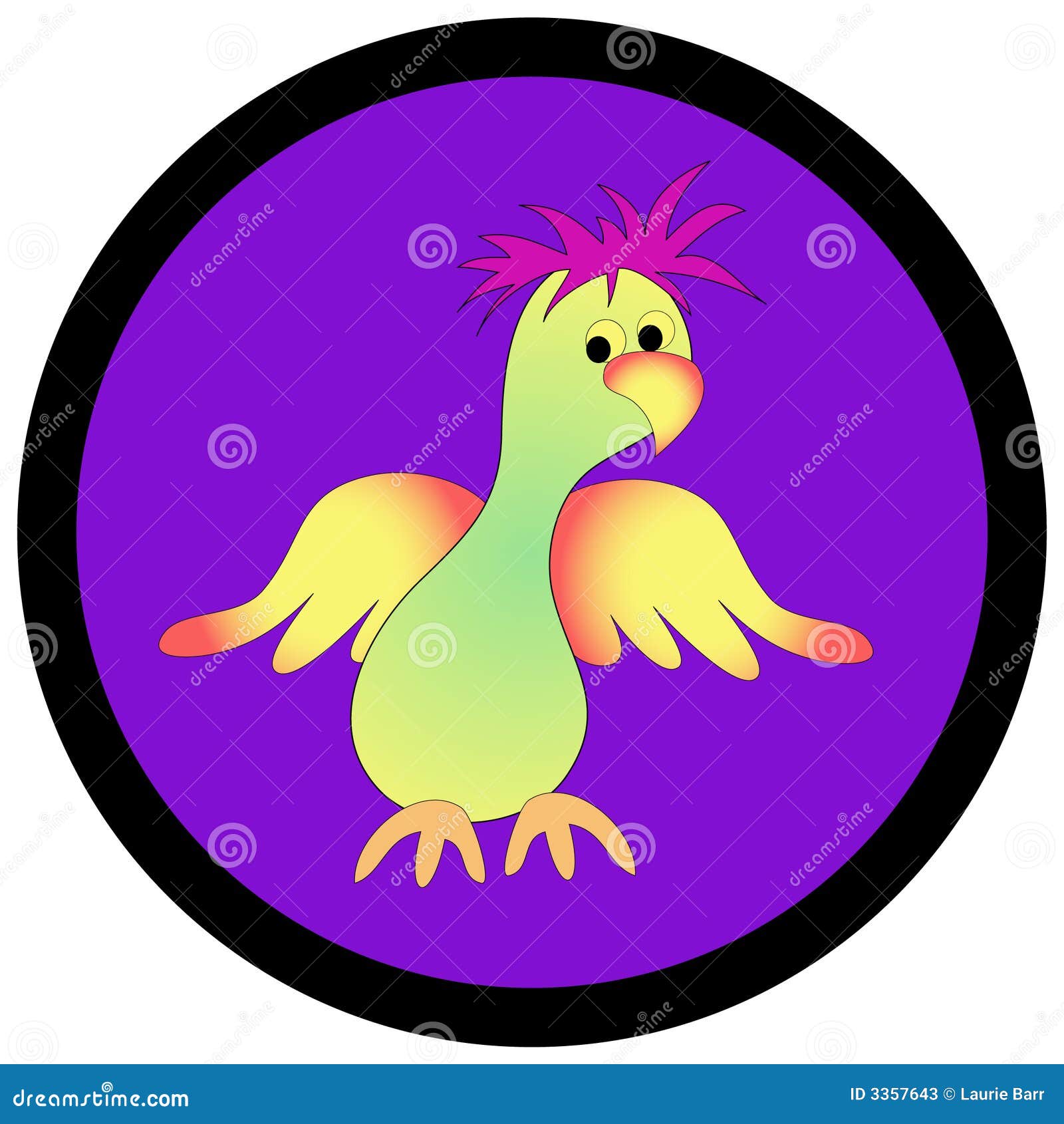 Colorful Round Bird Graphic. Stock Illustration - Illustration of ...