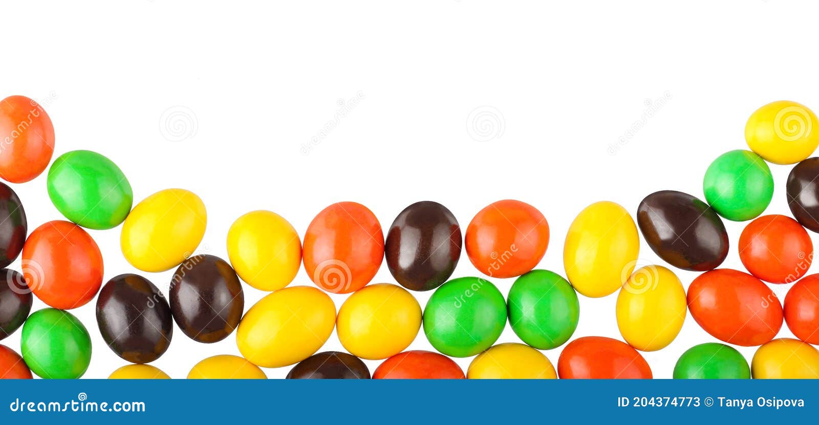 Colorful Round Candy Isolated on White Background. the View from the ...