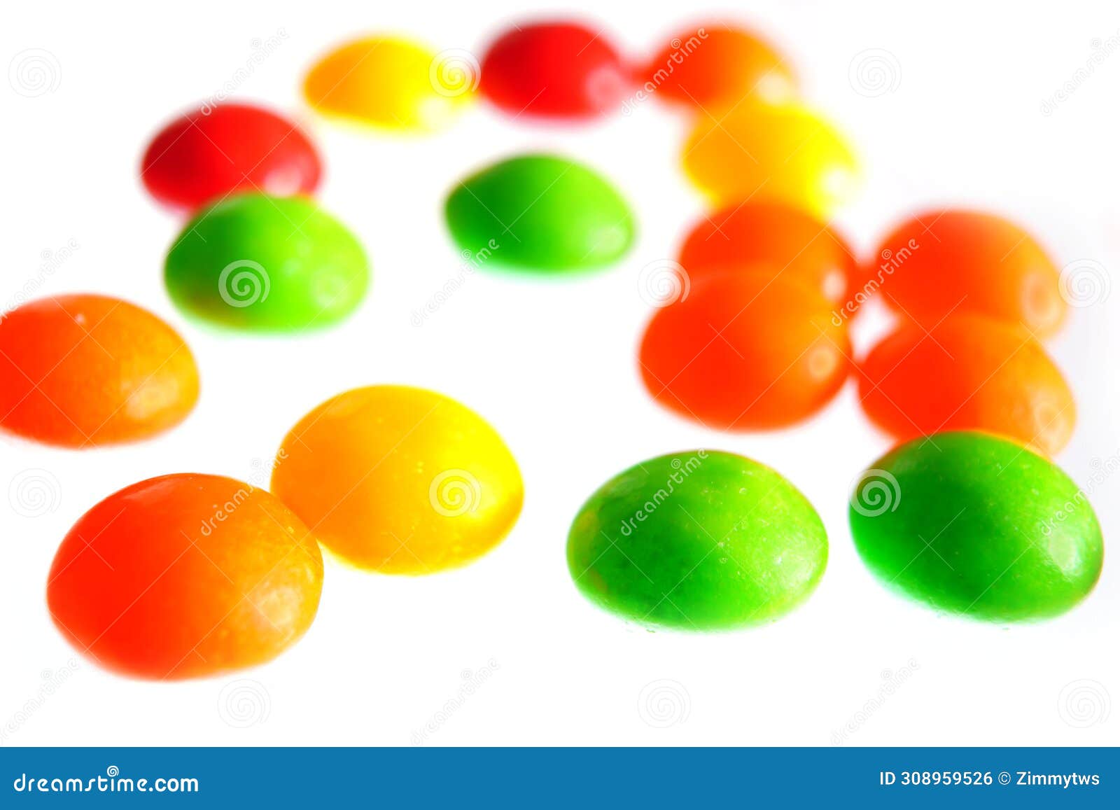 Colorful Round Candy Pieces on White Background Stock Photo - Image of ...