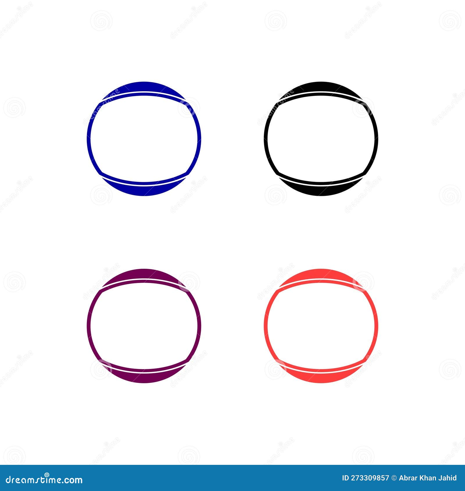 Colorful Round Circular Banner Frames, Borders, Vector Hand Drawn Stock ...