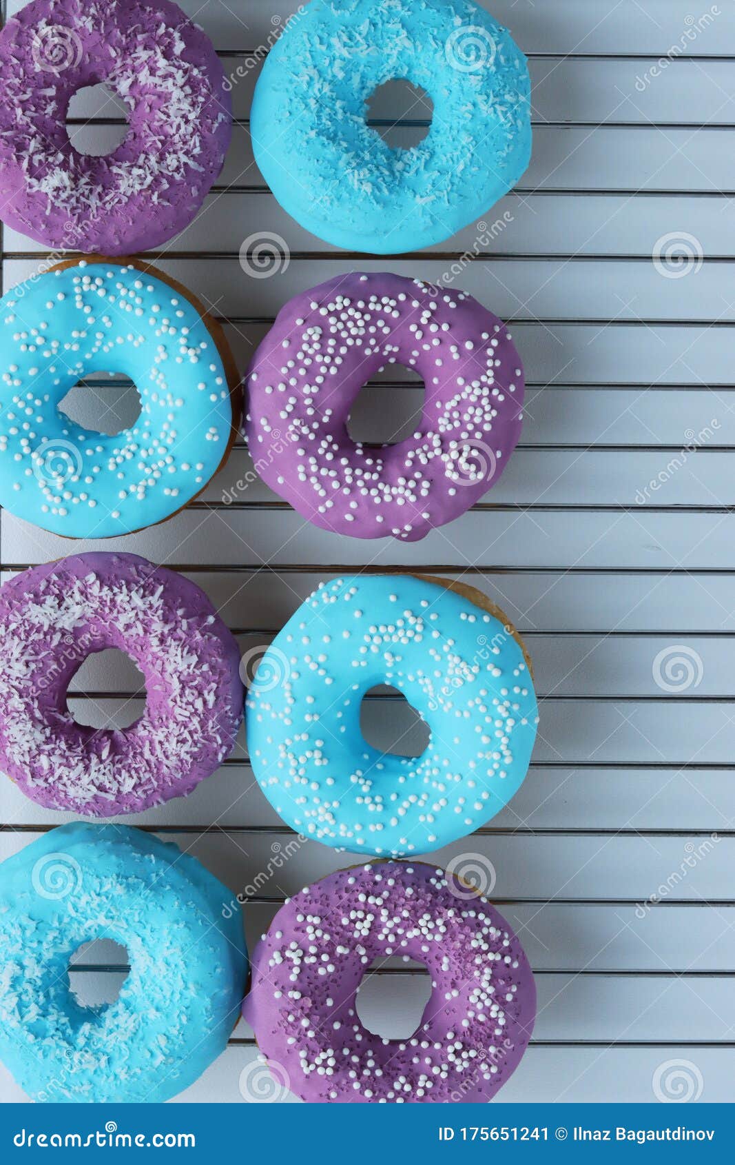 Colorful Round Donuts on the Table Stock Image - Image of food ...