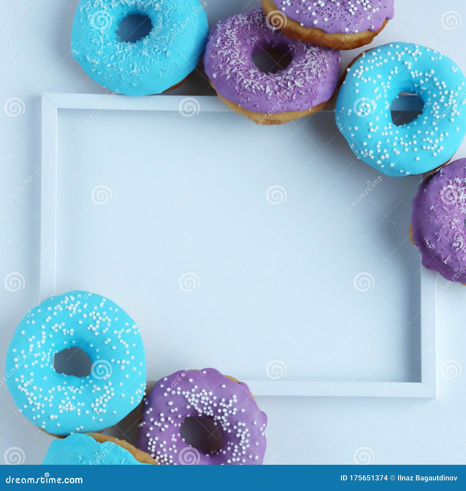 Colorful Round Donuts on the Table Stock Photo - Image of iced ...