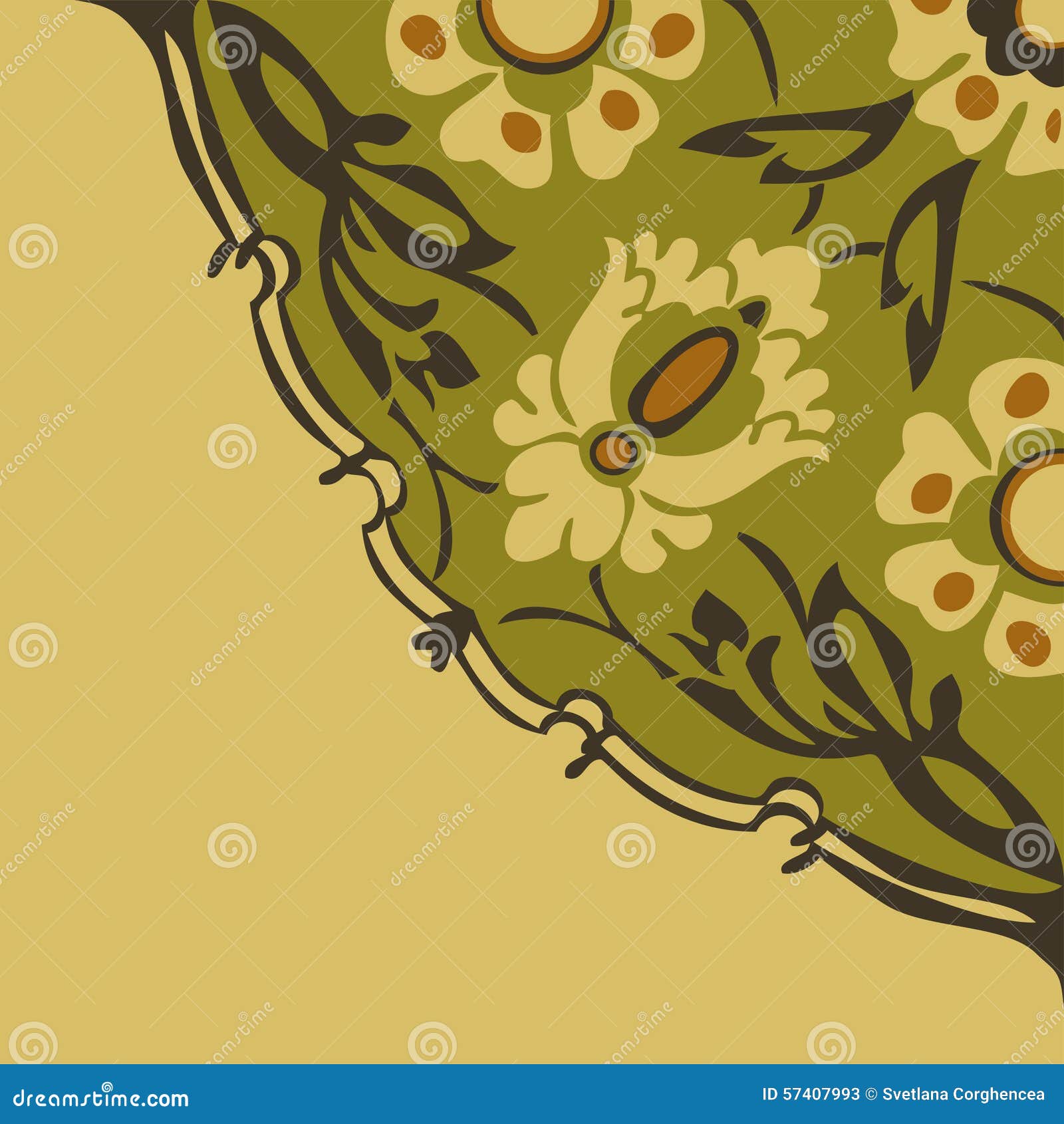 Colorful Round Floral Border Corner Abstract Background Stock Vector ...