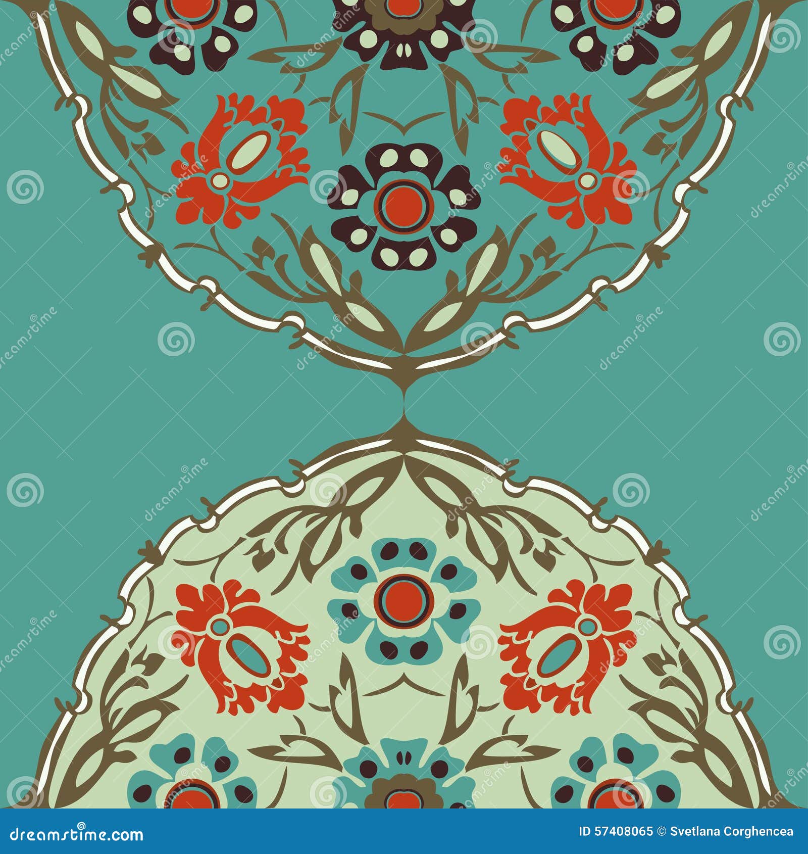 Colorful Round Floral Border Corner Background Vector Stock Vector ...