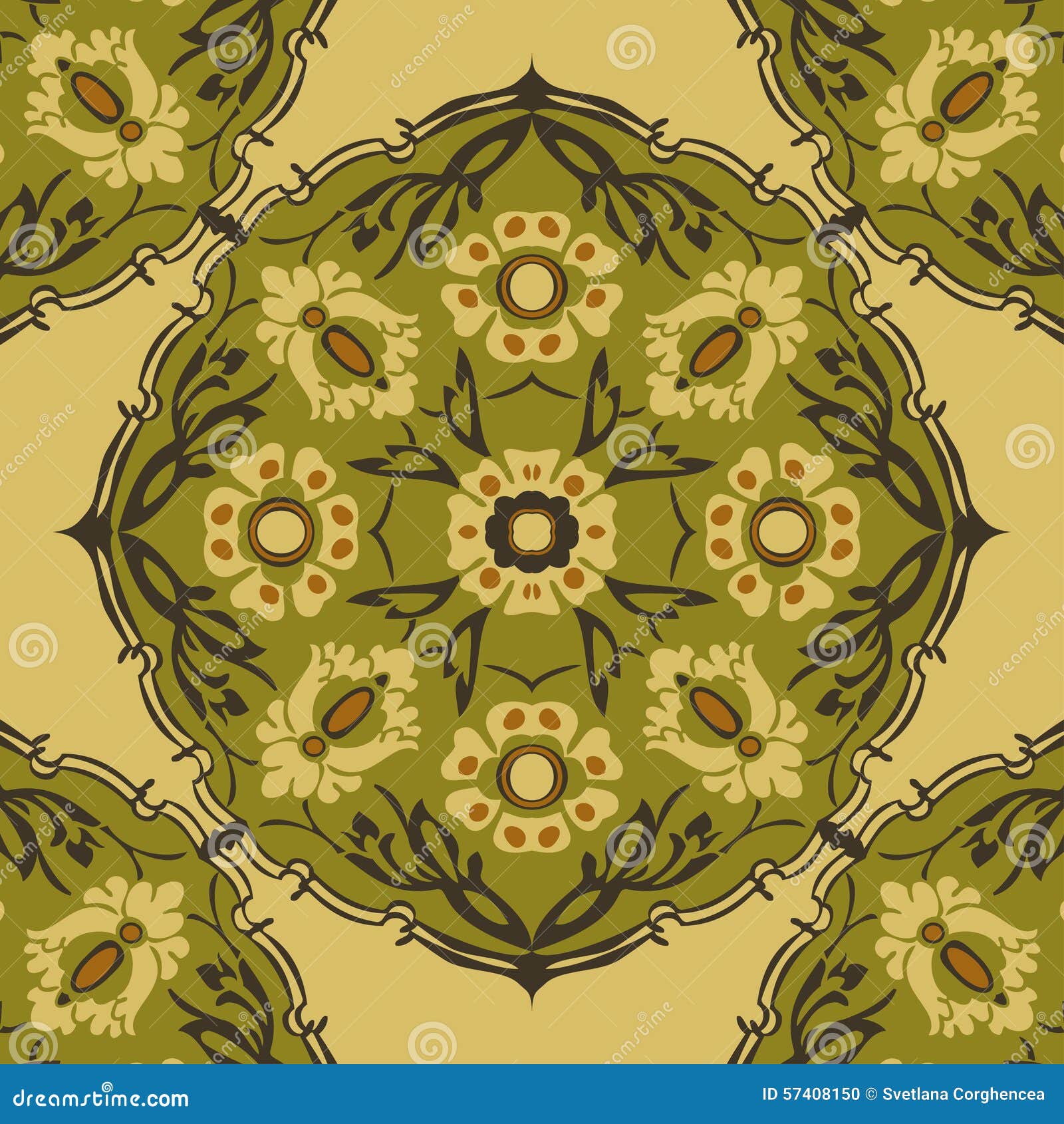 Colorful Round Floral Border Corner Background Stock Vector ...