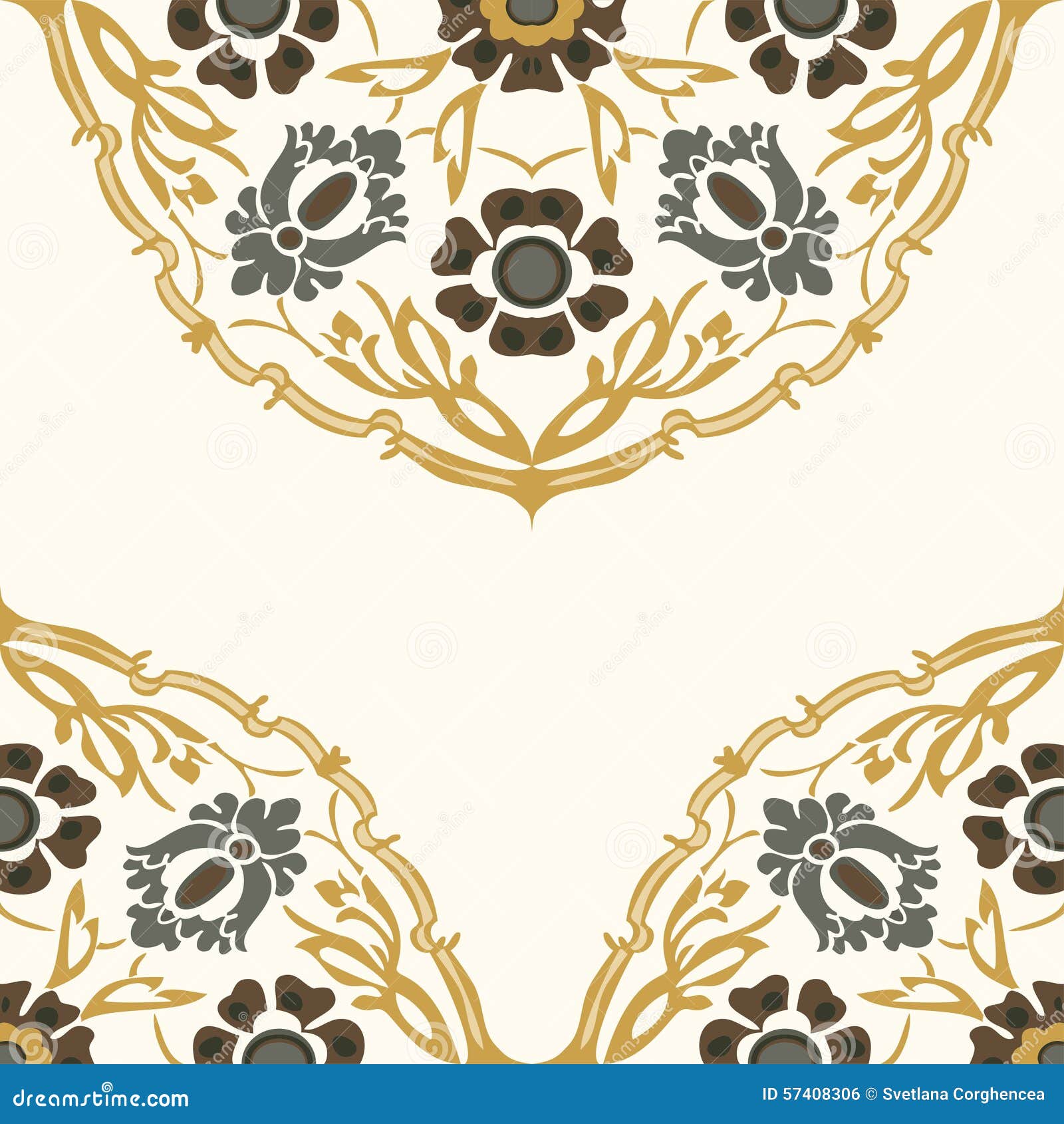 Colorful Round Floral Border Corner Background Stock Vector ...