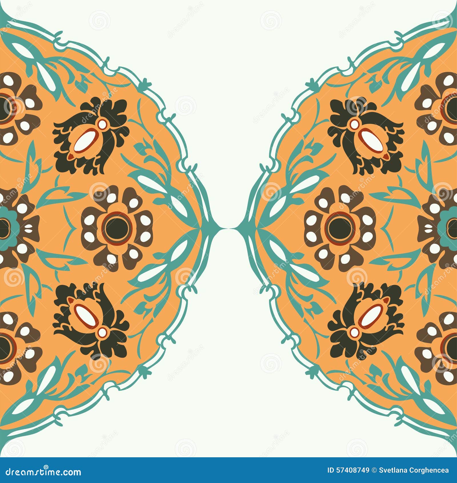 Colorful Round Floral Border Corner Background Stock Vector ...