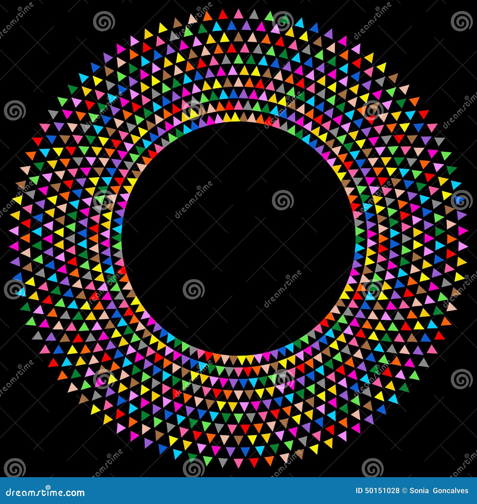 Colorful Round Frame with Triangles Stock Vector - Illustration of ...