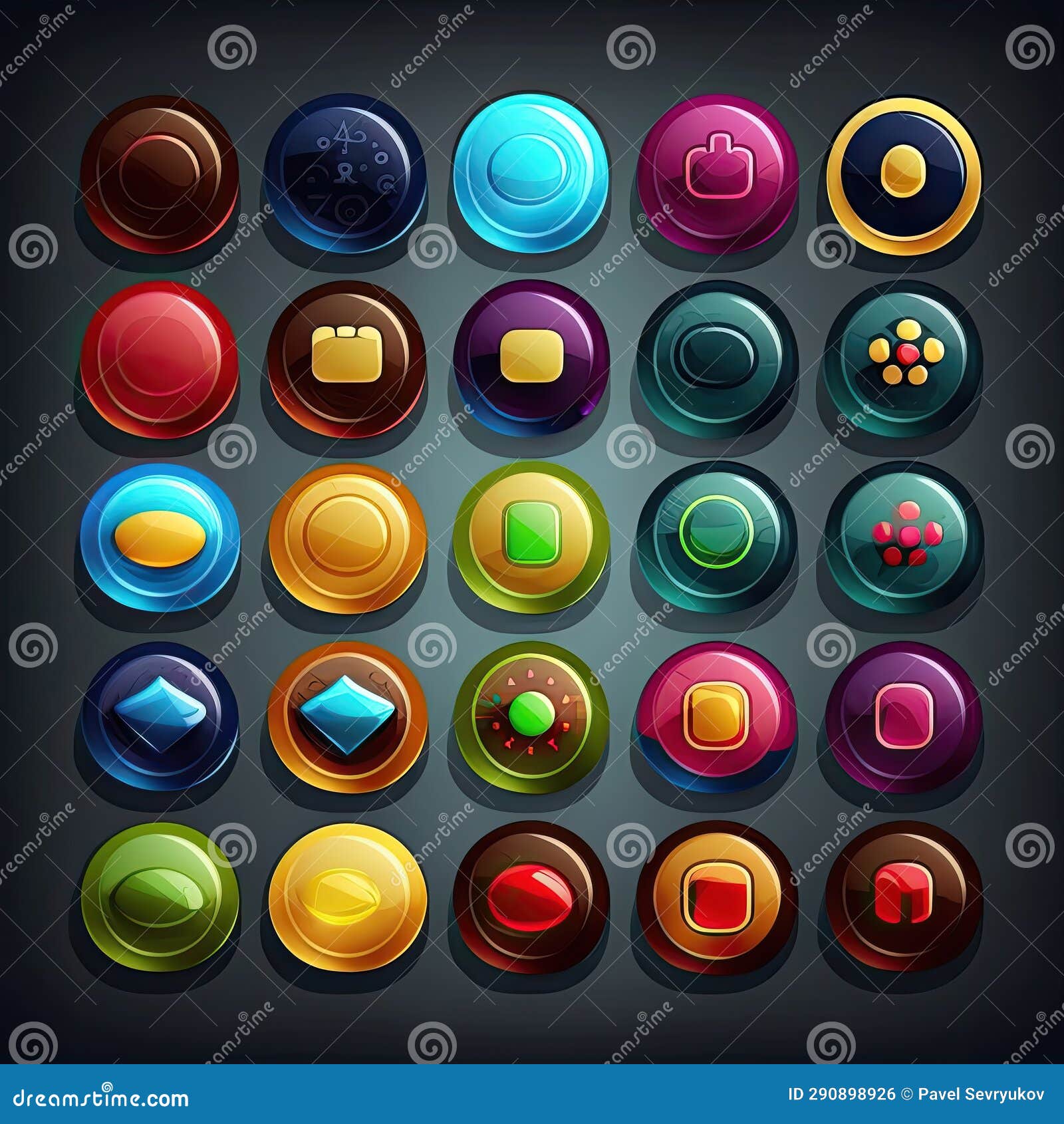 Colorful Round Game Button Ai Generated Stock Illustration ...