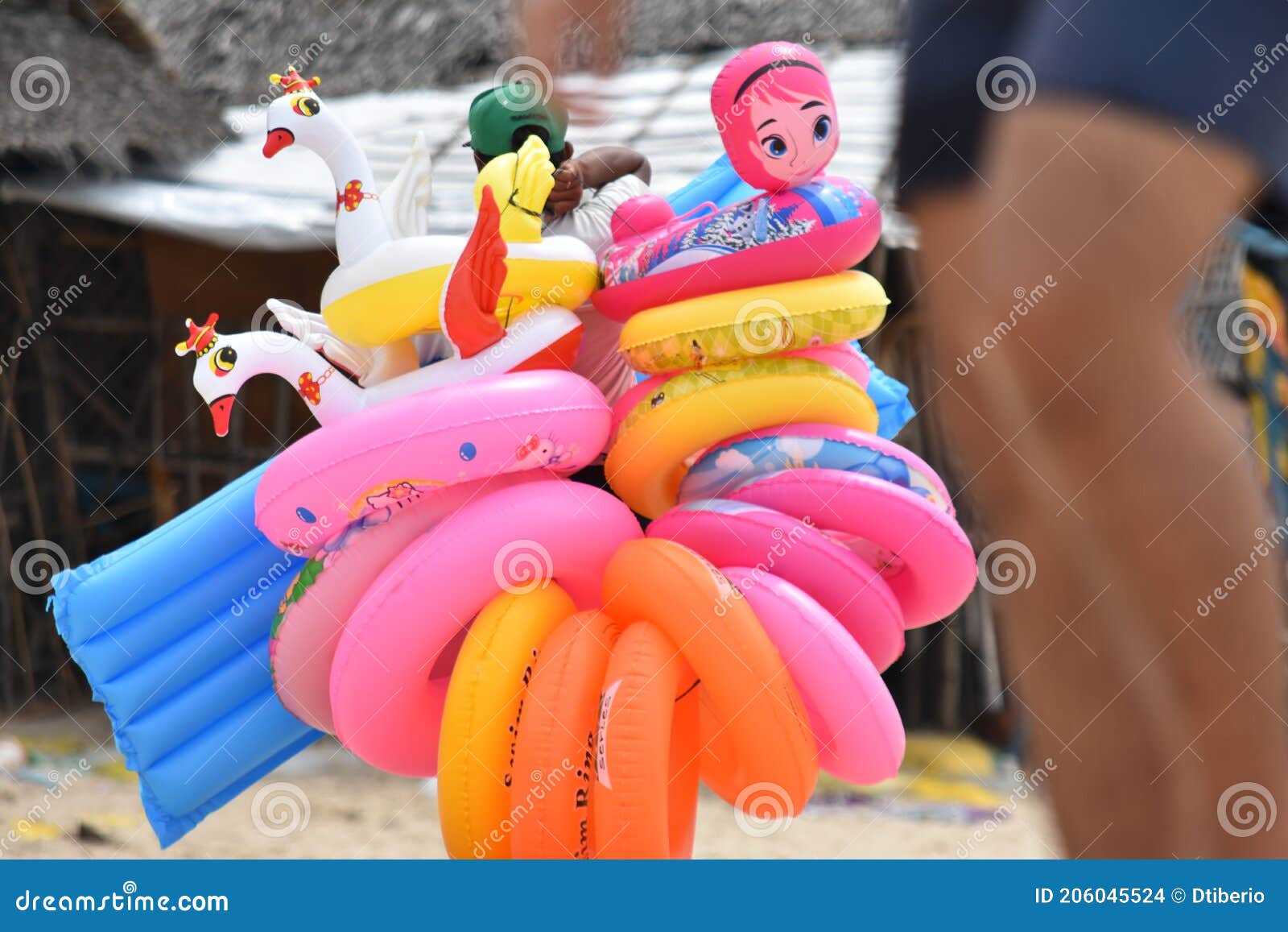 A Colorful Round Inflatable Beach Toys Editorial Stock Image - Image of ...