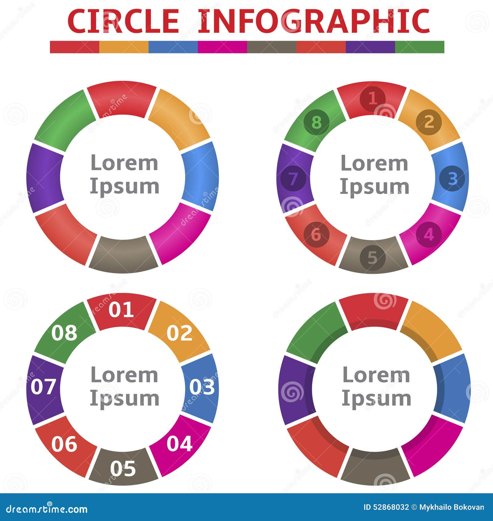 Colorful Round Infographic Elements Stock Vector - Illustration of ...