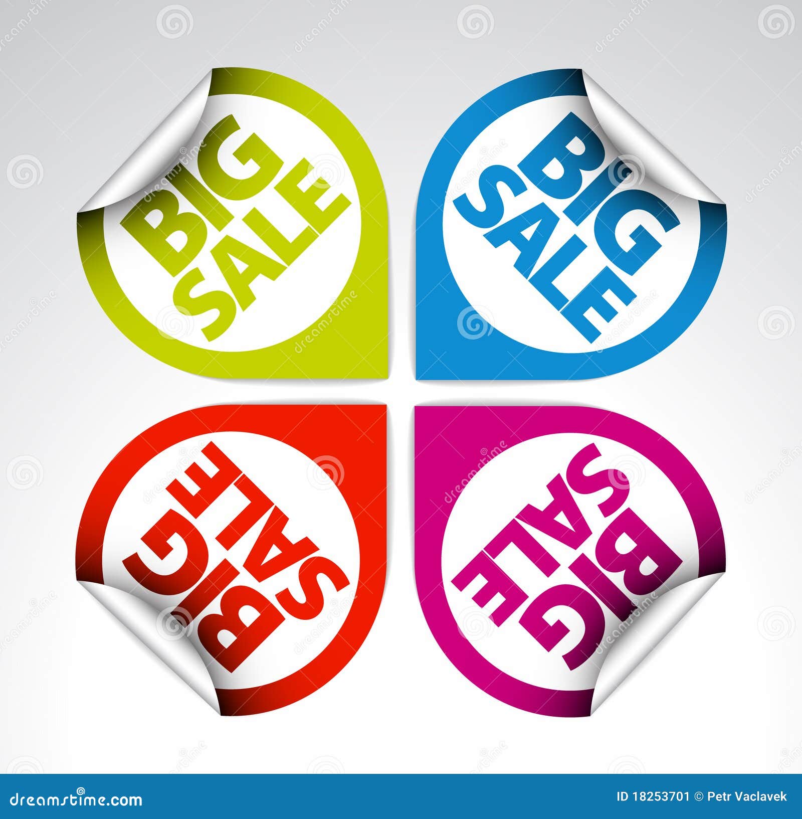 Colorful Round Labels / Stickers Stock Illustration - Illustration of ...