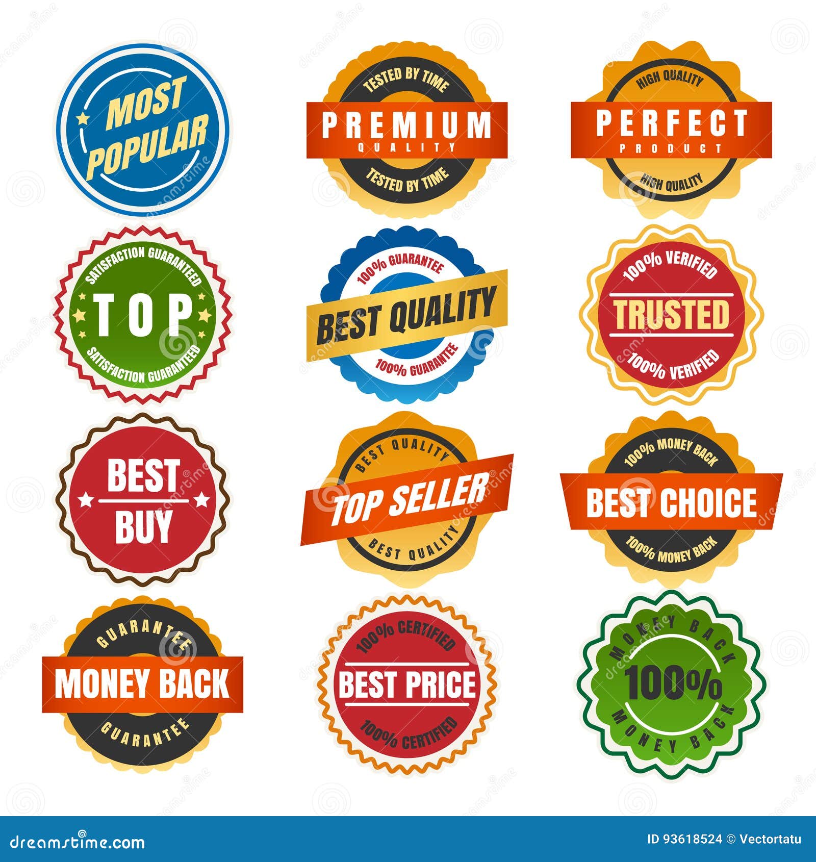 Colorful Round Labels and Stickers Stock Vector - Illustration of label ...