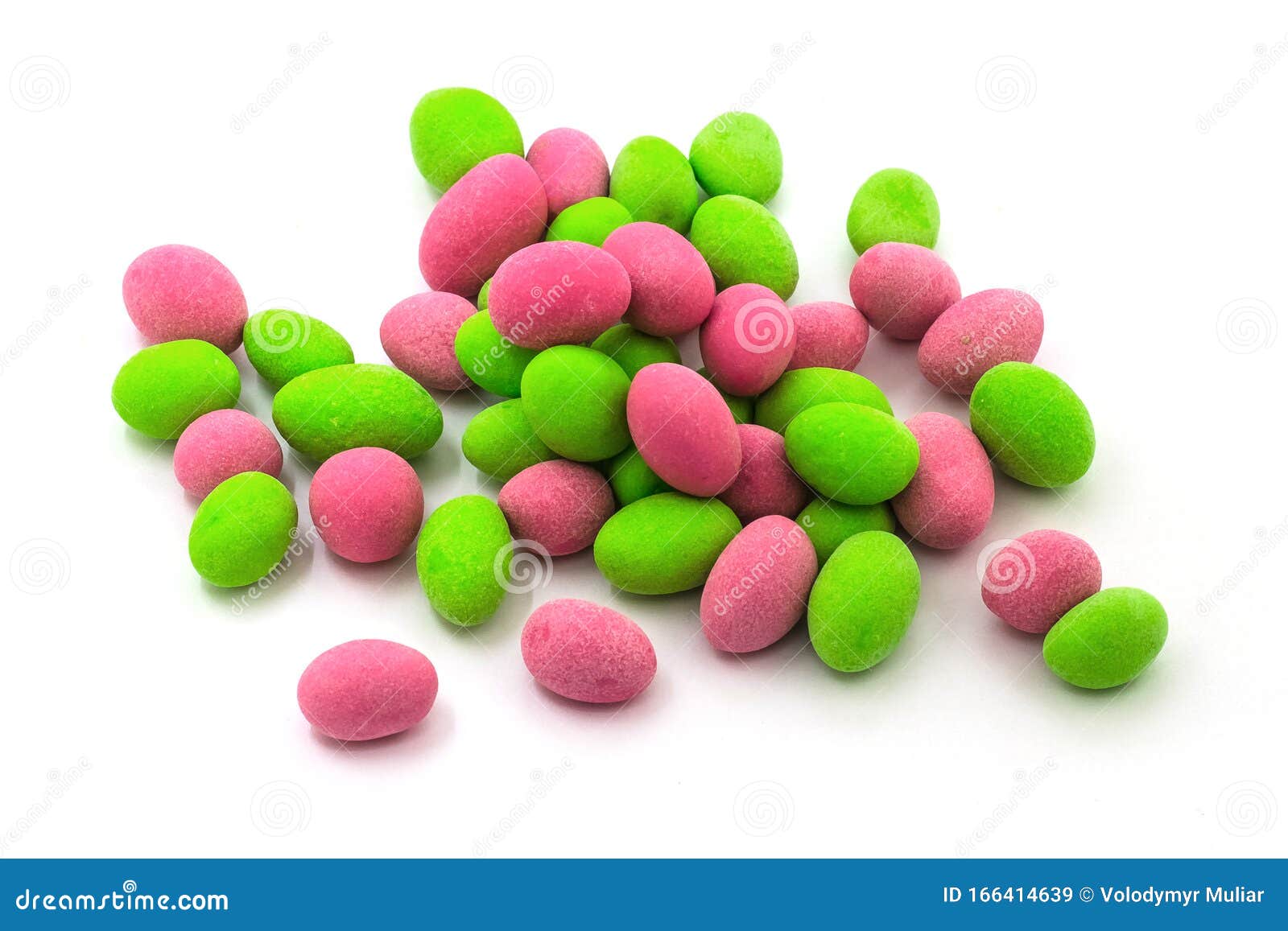 Colorful Round Peanut Candy Coated on a White Isolated Background ...