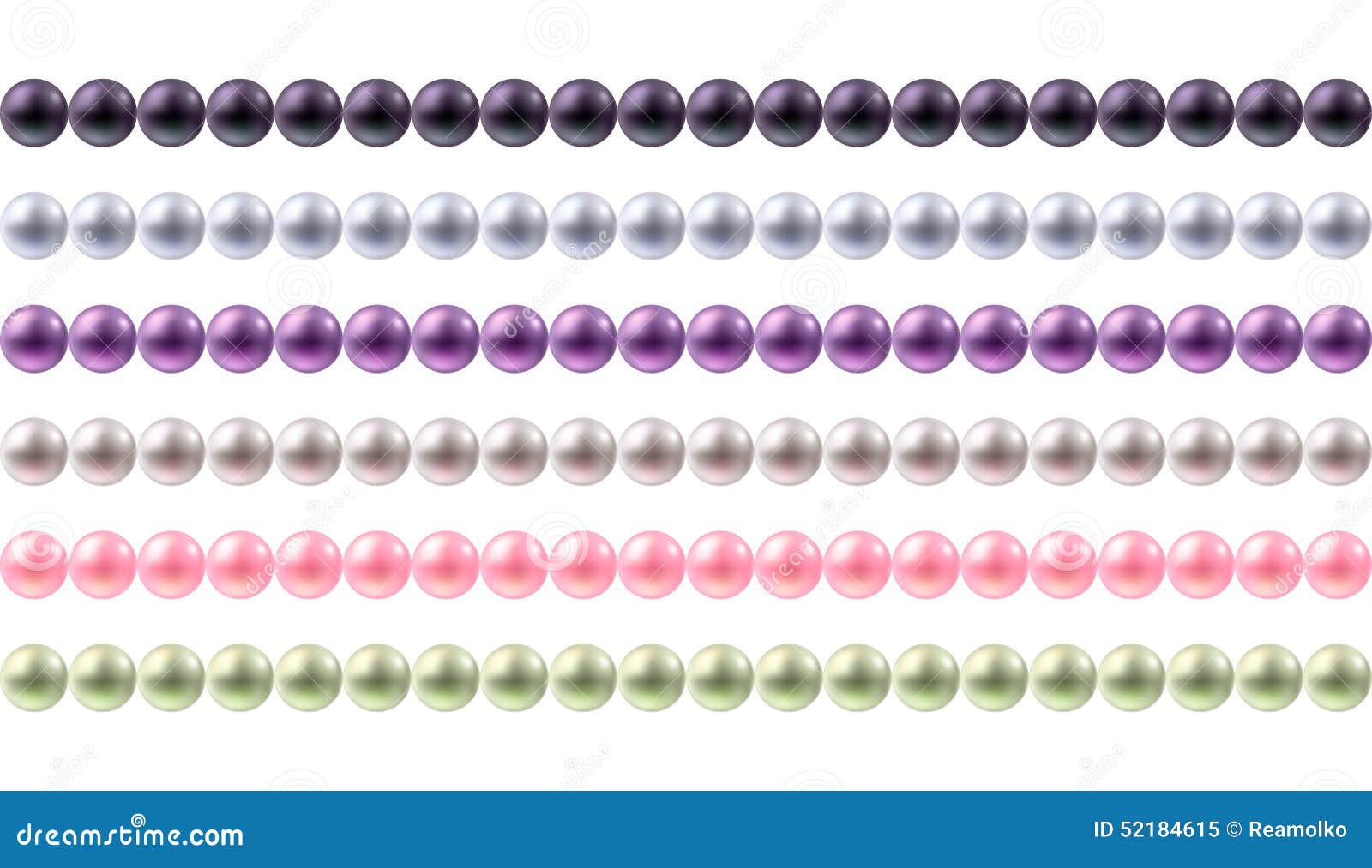Colorful Round Pearls Borders Set Stock Vector - Illustration of ...