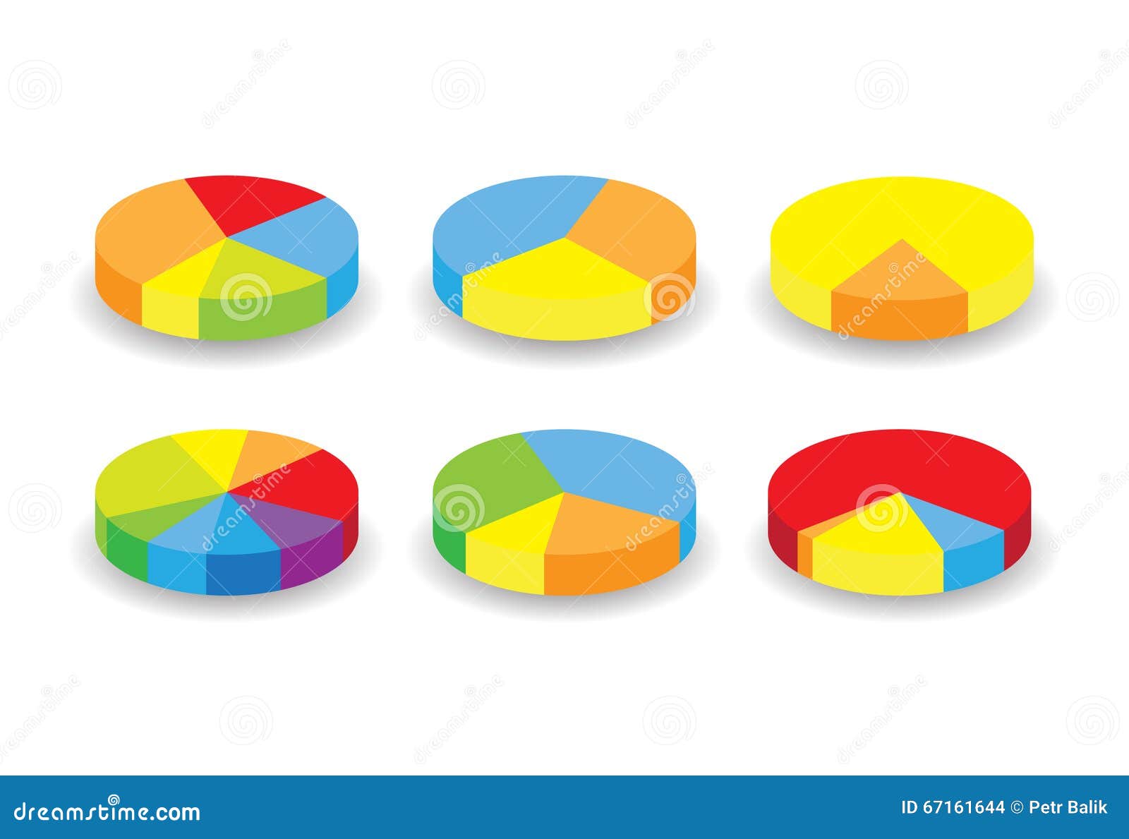 Colorful round pie graphs stock vector. Illustration of marketing ...