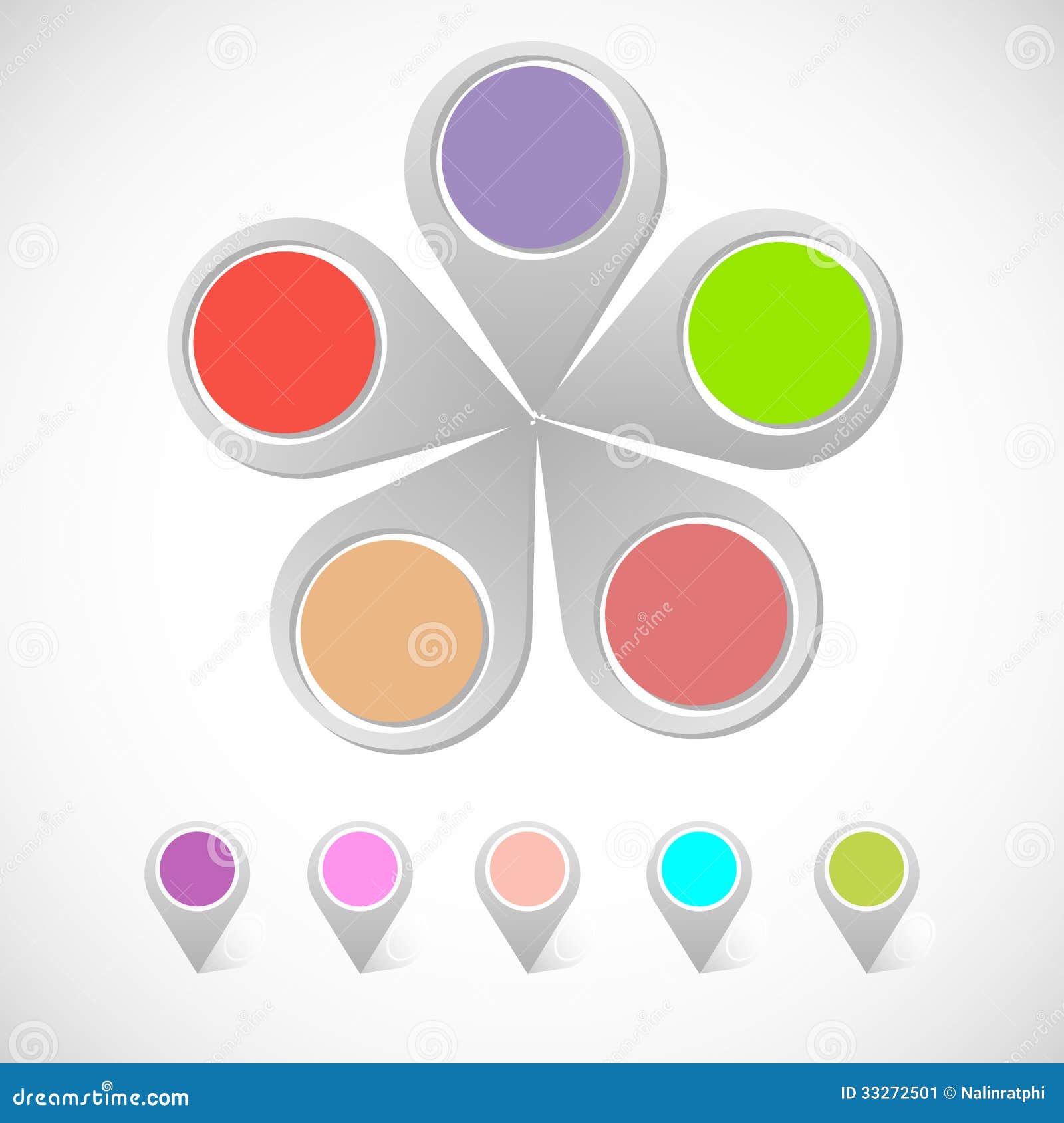 Colorful round pin pointer stock vector. Illustration of vector - 33272501