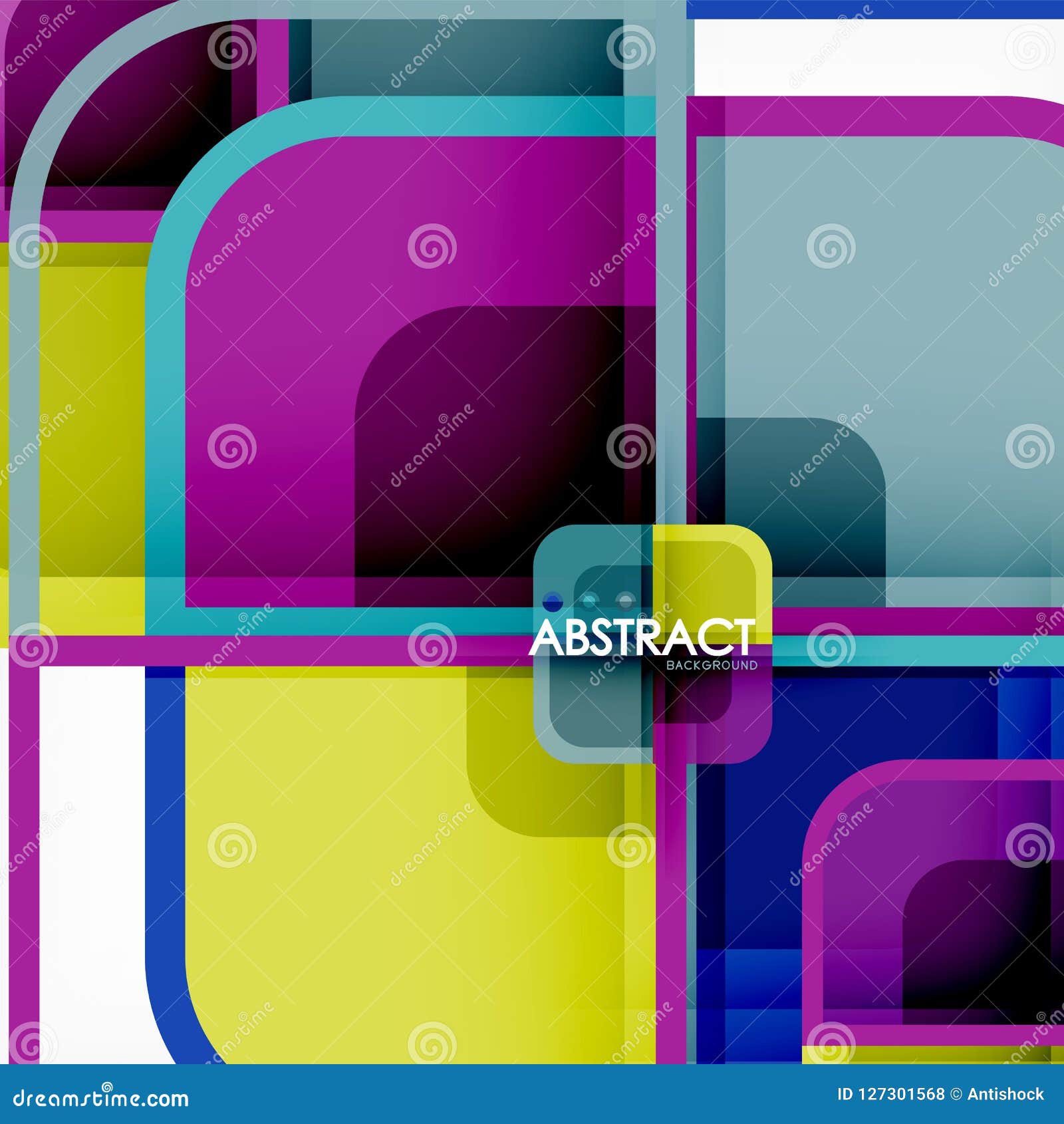 Colorful Round Squares Modern Geometric Background Stock Vector ...