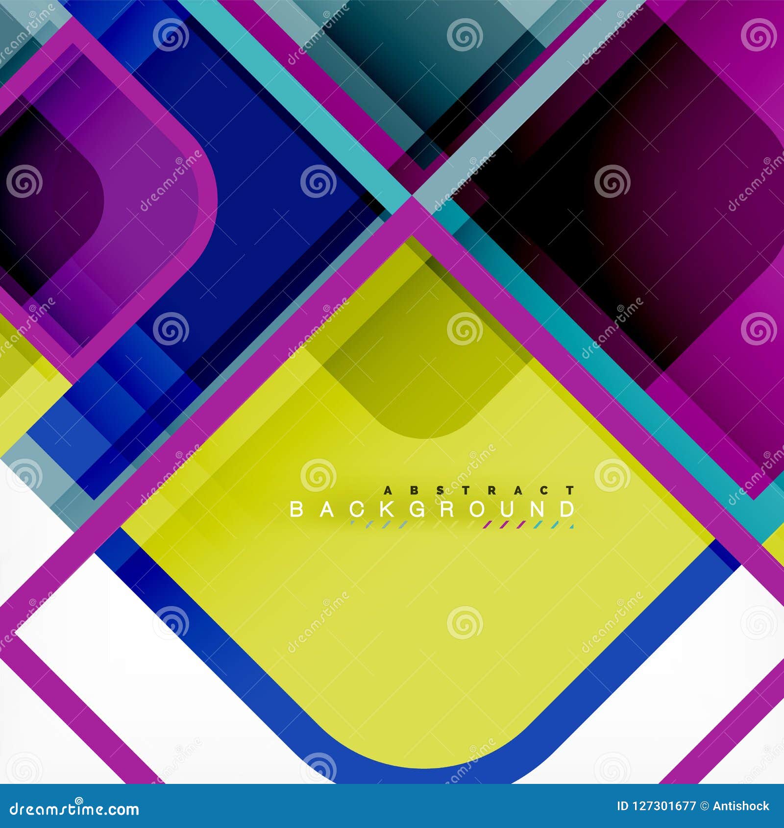 Colorful Round Squares Modern Geometric Background Stock Vector ...