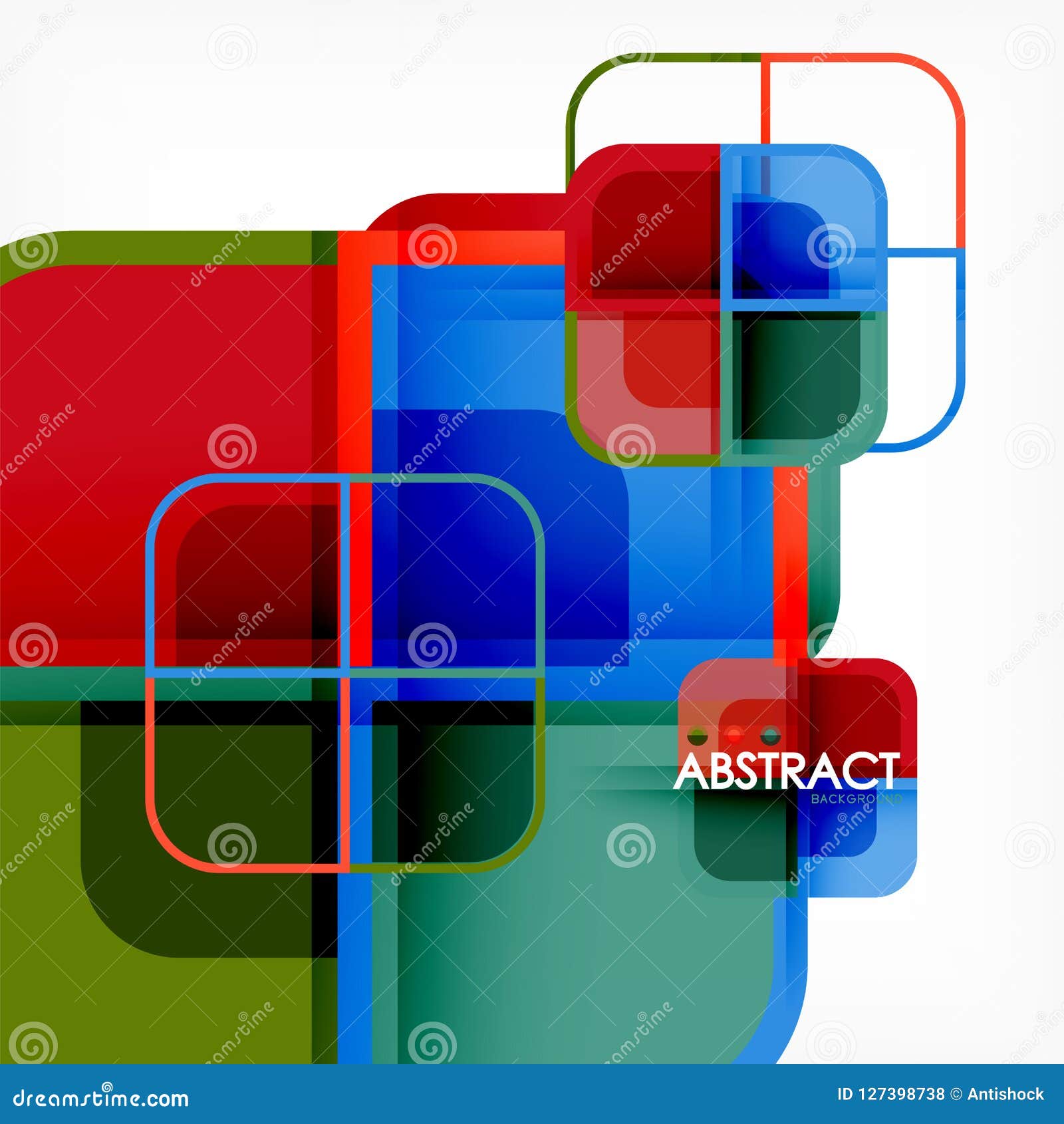 Colorful Round Squares Modern Geometric Background Stock Vector ...