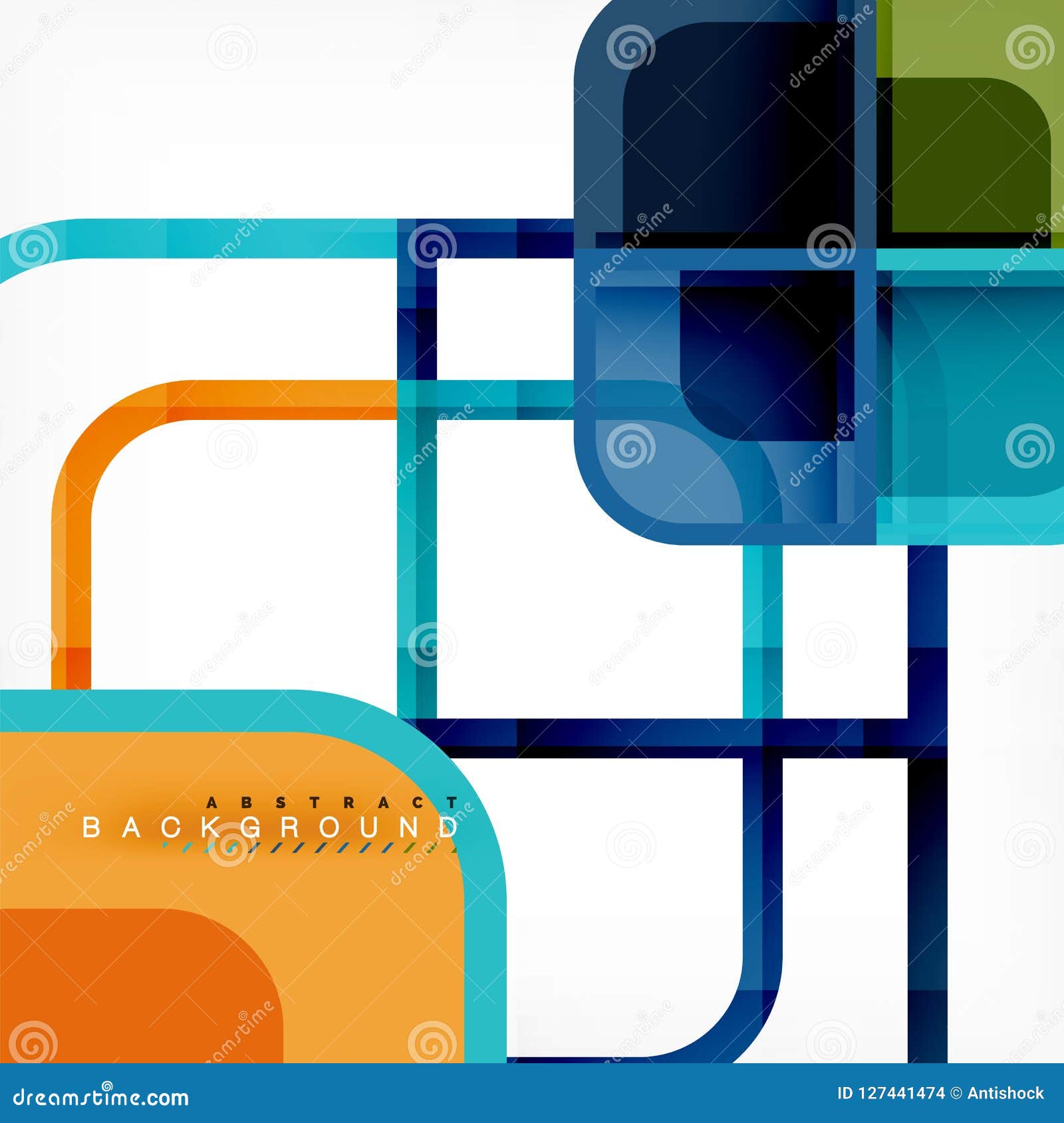 Colorful Round Squares Modern Geometric Background Stock Vector ...