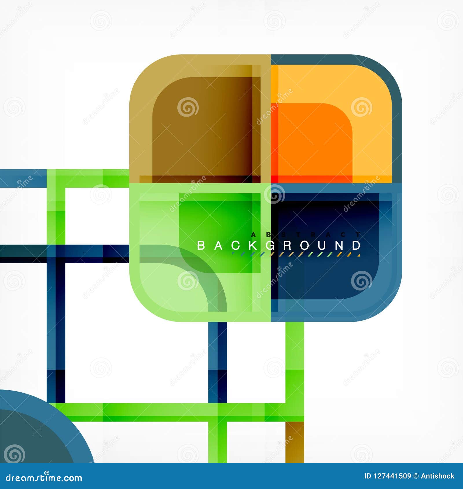 Colorful Round Squares Modern Geometric Background Stock Vector ...