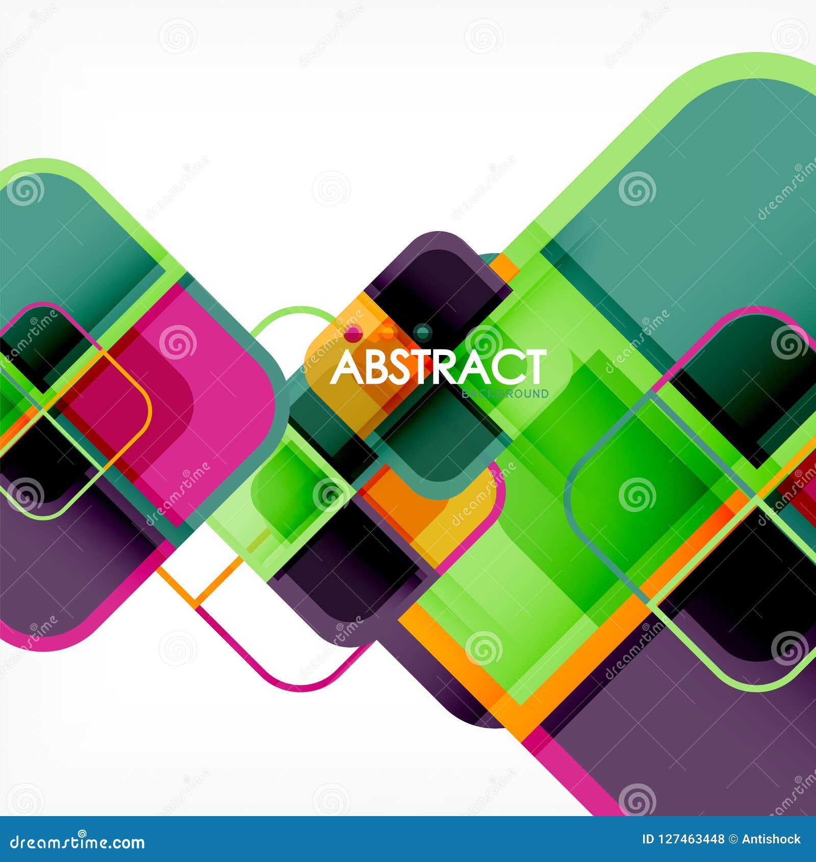 Colorful Round Squares Modern Geometric Background Stock Vector ...