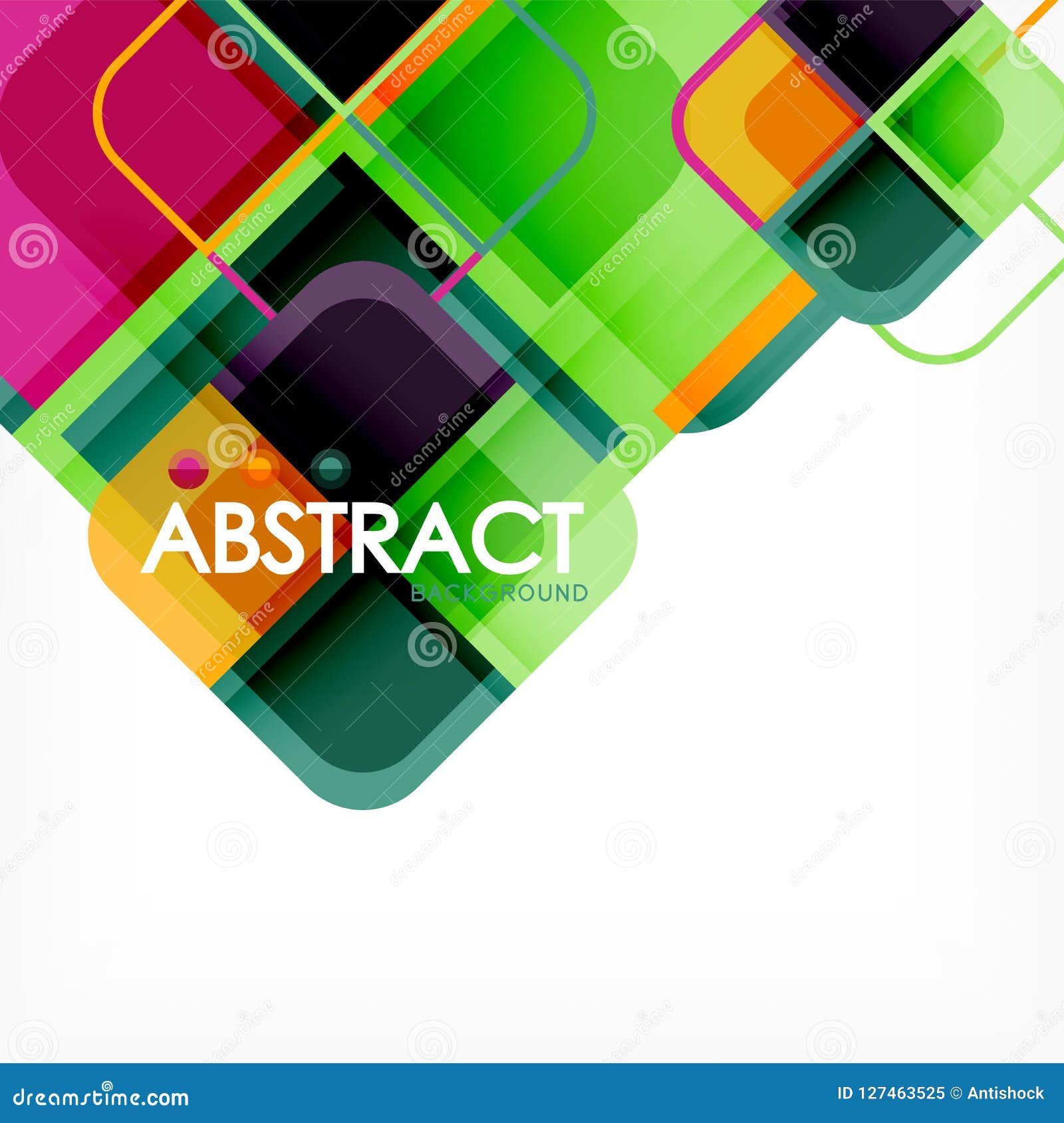 Colorful Round Squares Modern Geometric Background Stock Vector ...