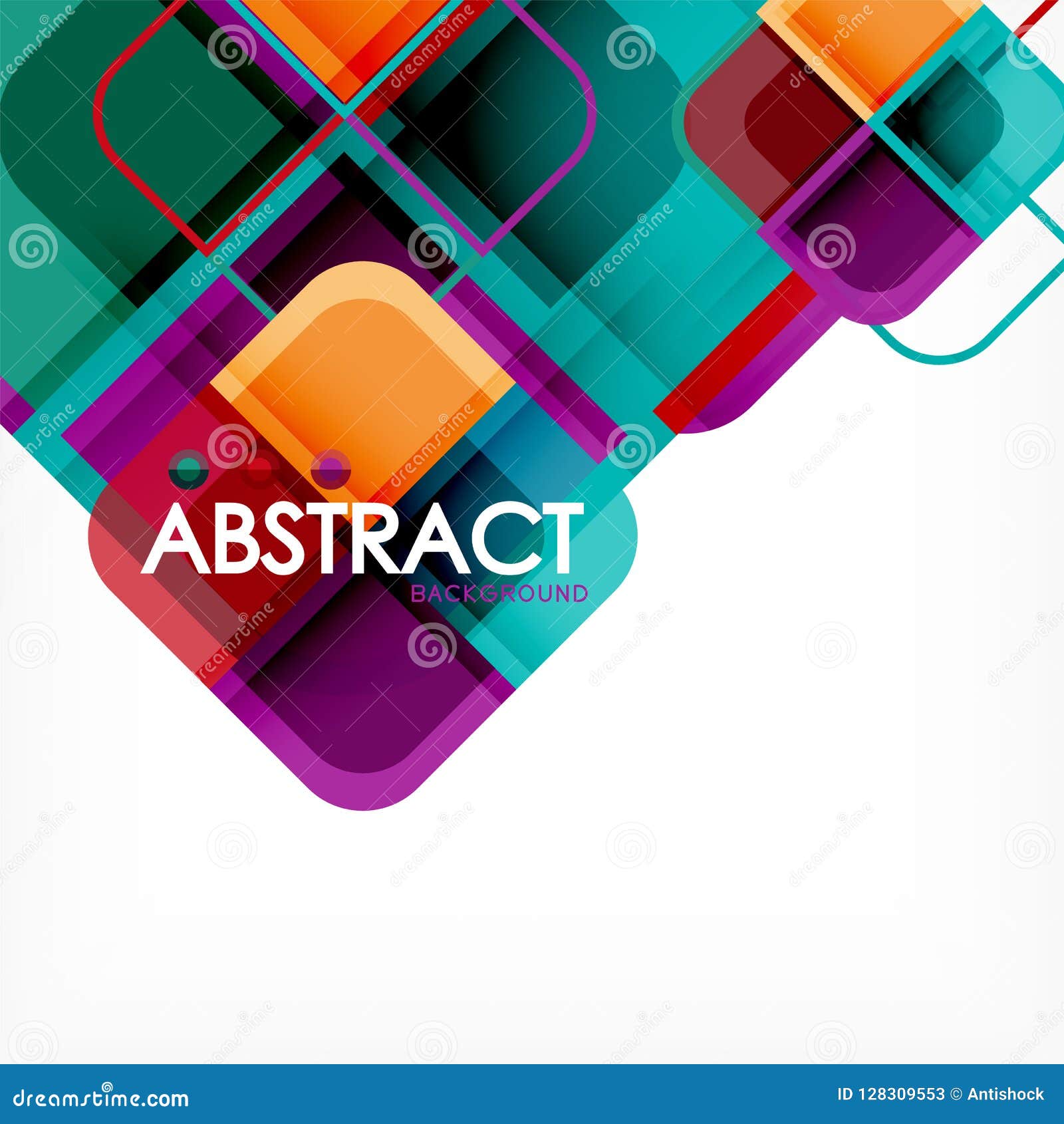 Colorful Round Squares Modern Geometric Background Stock Vector ...