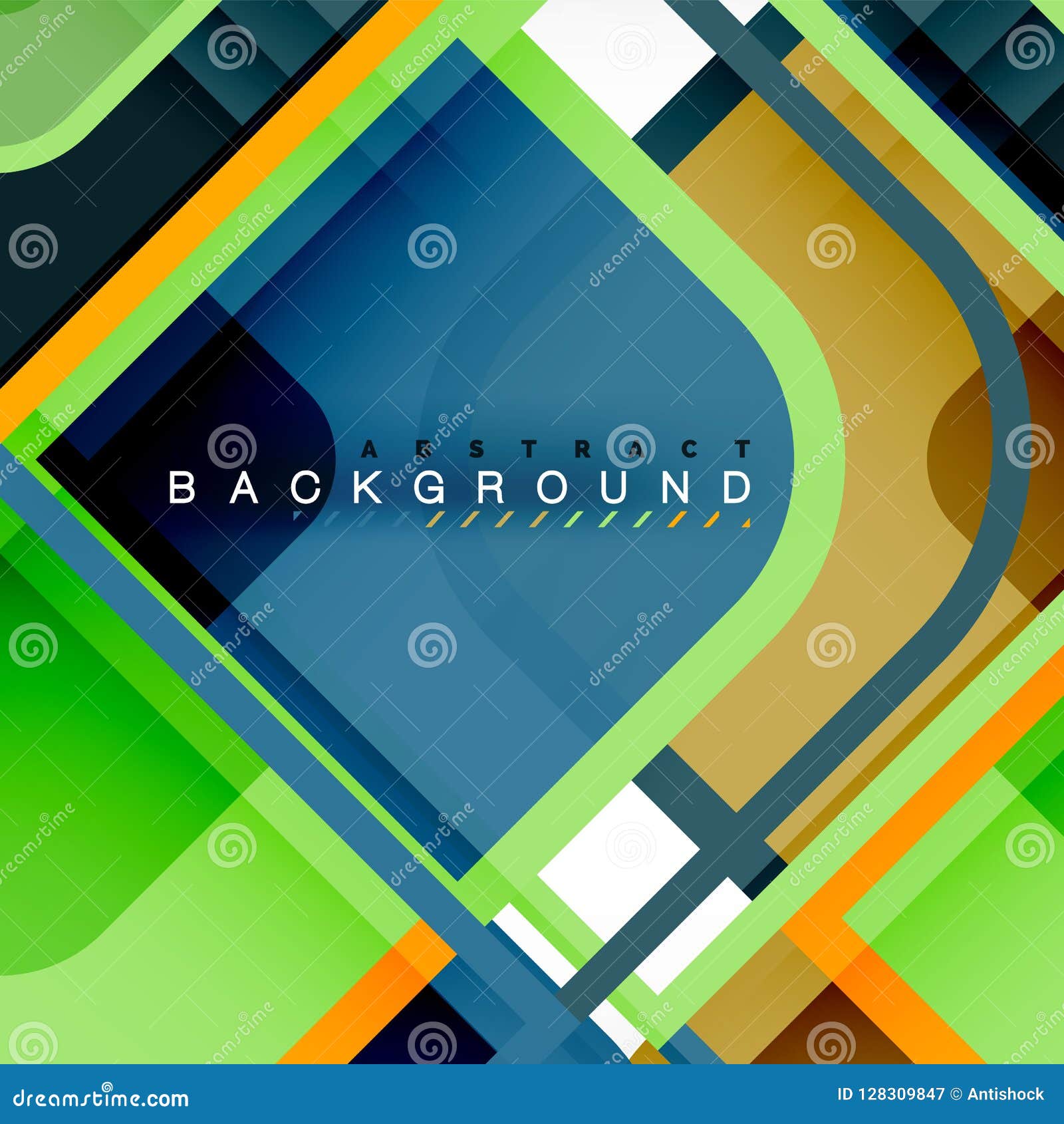 Colorful Round Squares Modern Geometric Background Stock Vector ...