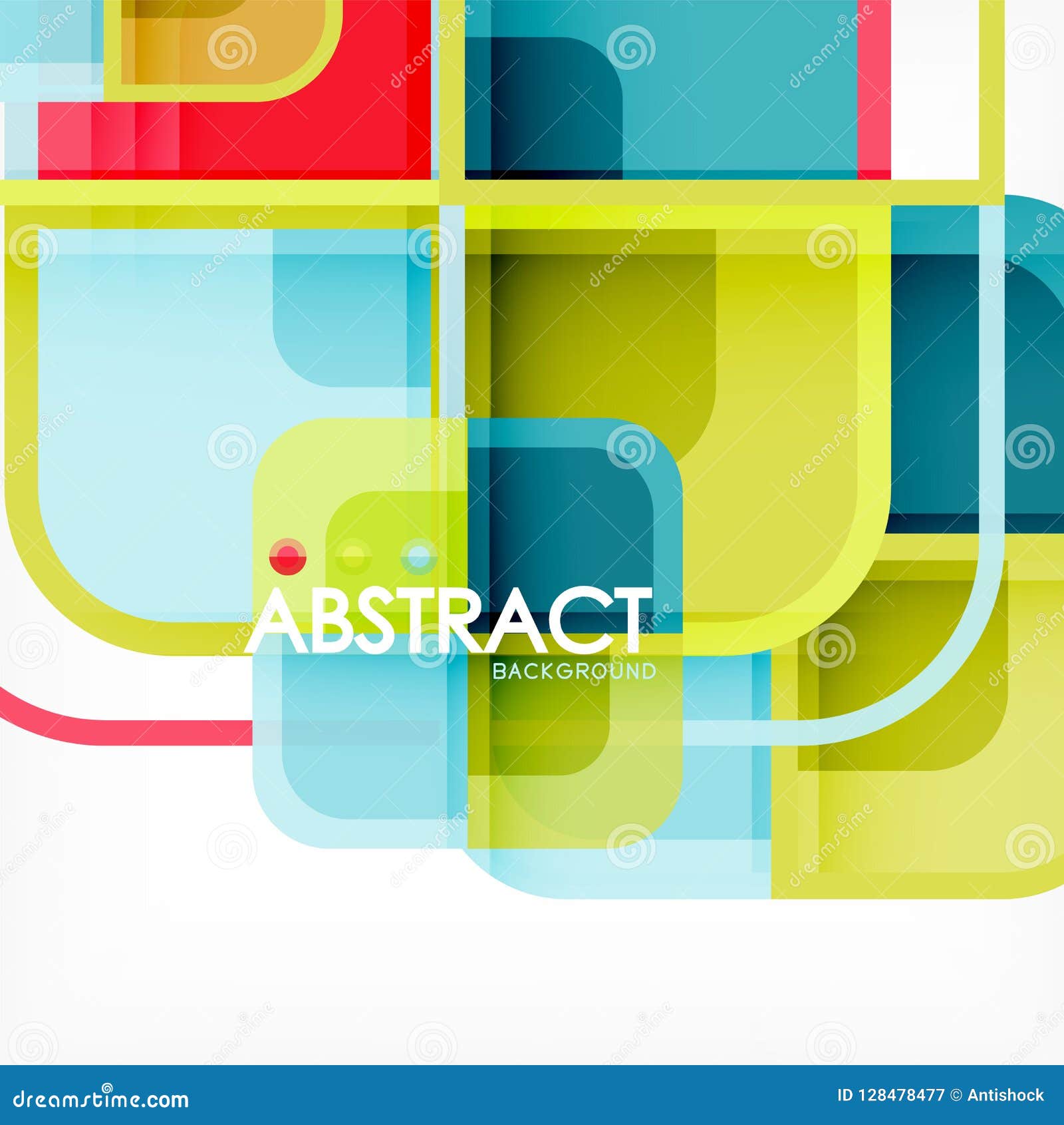 Colorful Round Squares Modern Geometric Background Stock Vector ...