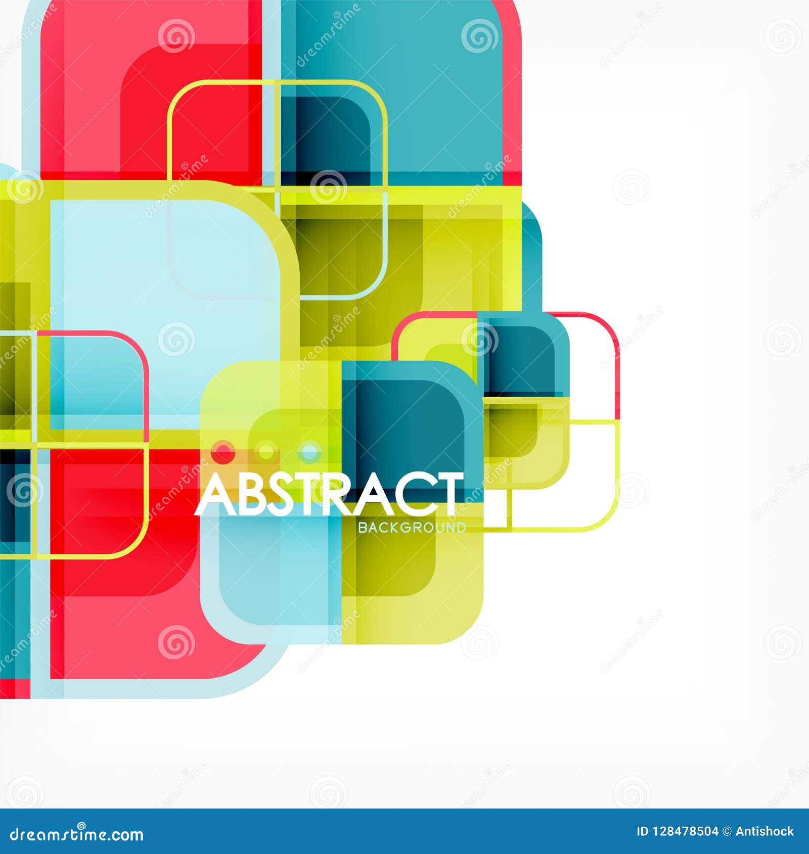 Colorful Round Squares Modern Geometric Background Stock Vector ...