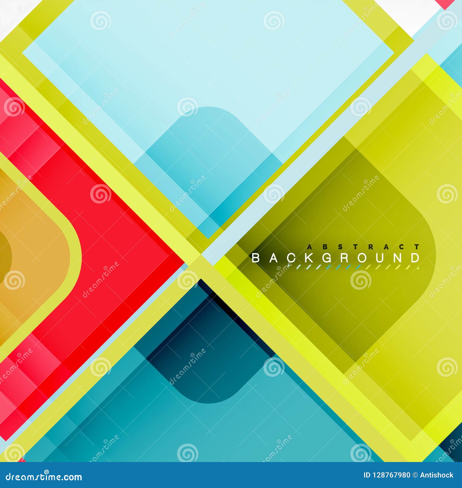 Colorful Round Squares Modern Geometric Background Stock Vector ...