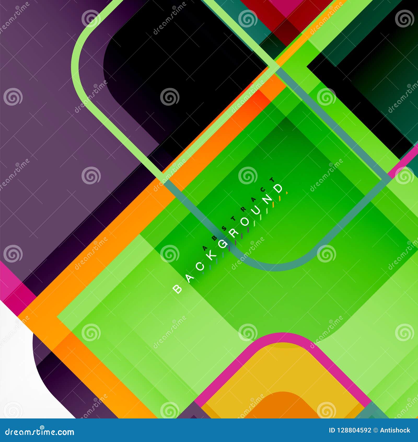 Colorful Round Squares Modern Geometric Background Stock Vector ...