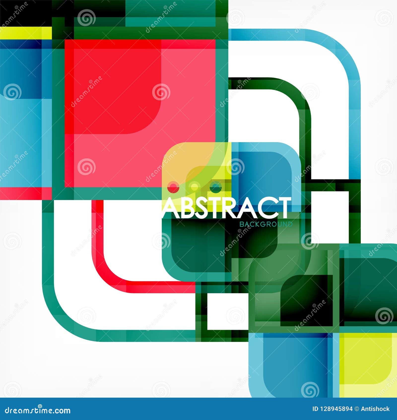 Colorful Round Squares Modern Geometric Background Stock Vector ...