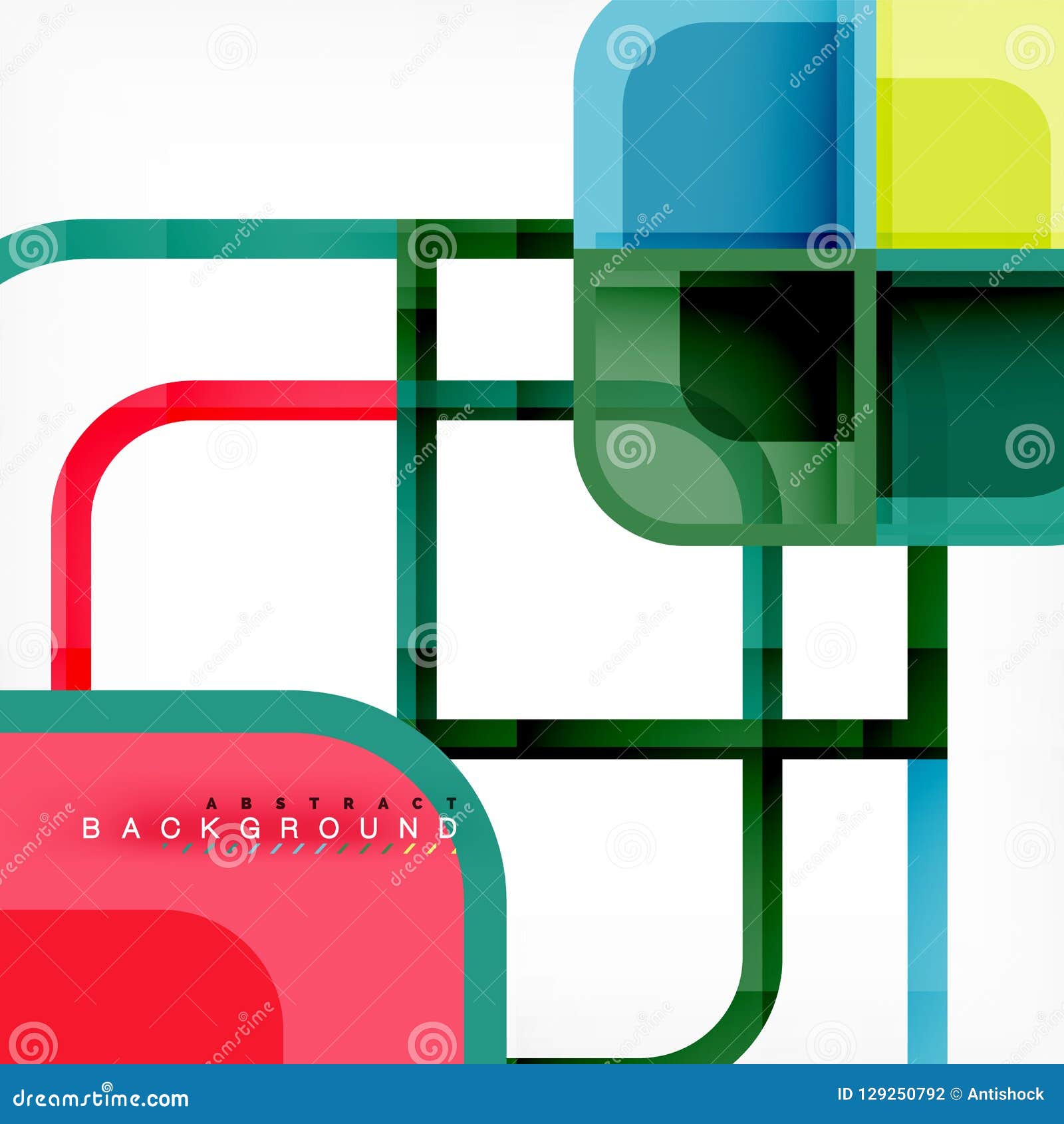 Colorful Round Squares Modern Geometric Background Stock Vector ...