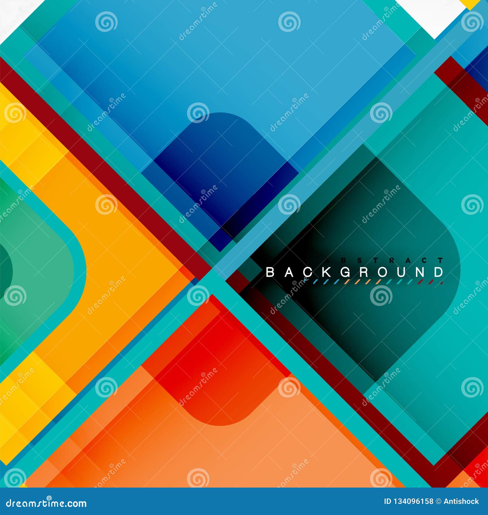 Colorful Round Squares Modern Geometric Background Stock Vector ...