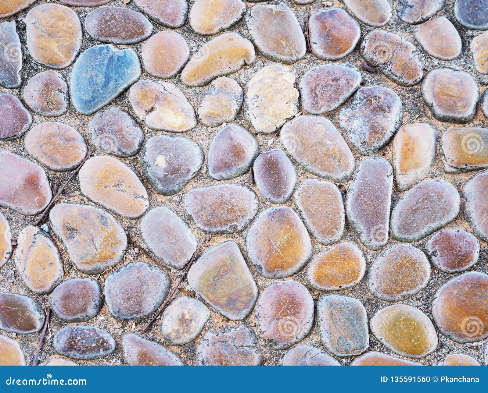 Colorful Round Stone Floor Design Stock Photo - Image of construction ...