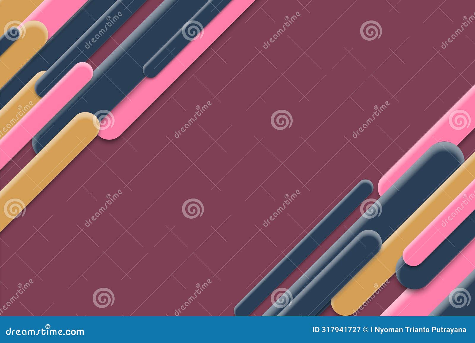 Colorful Rounded Stripes Overlapping Layer Banner. Stock Vector ...