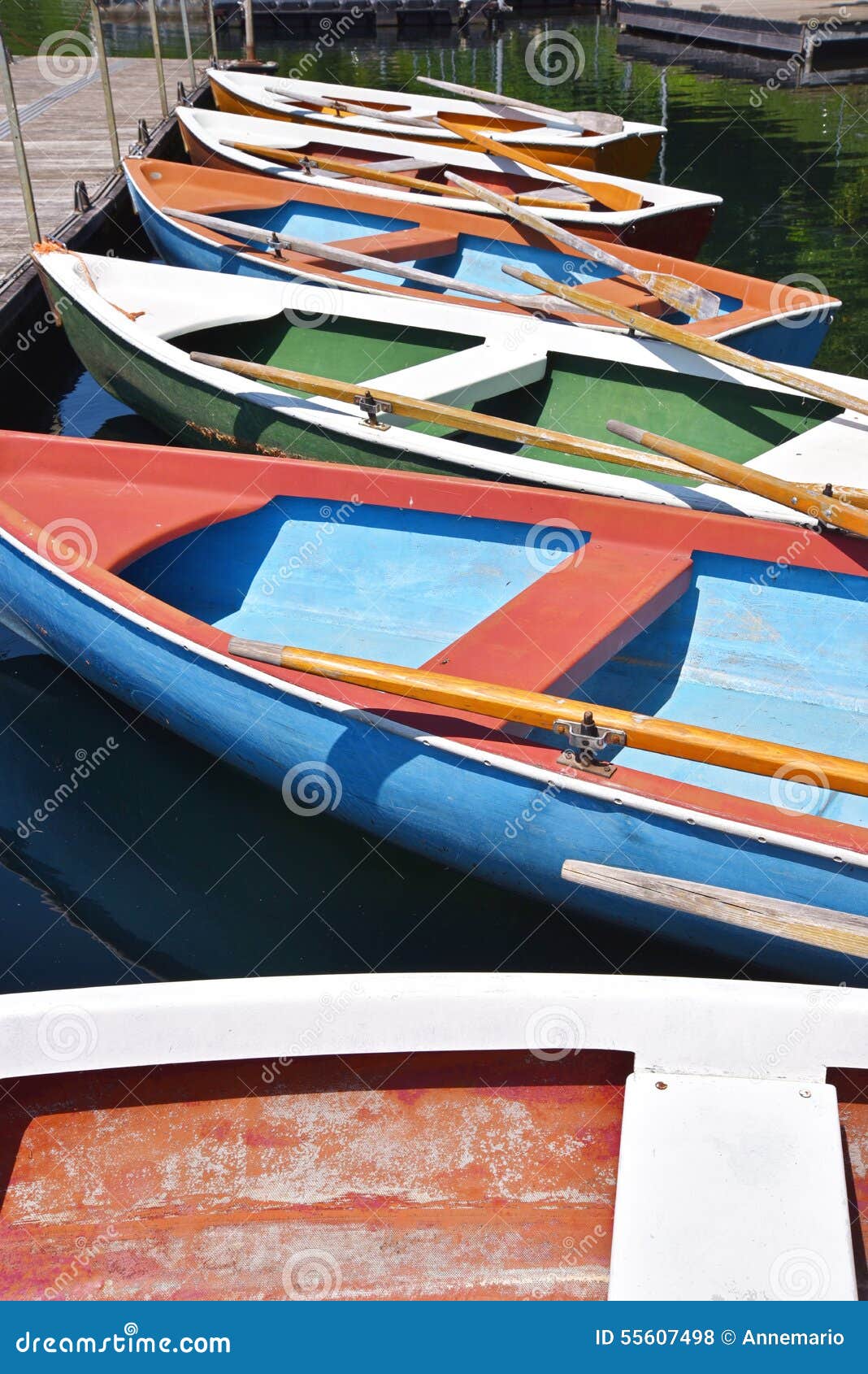 Colorful rowing boats stock photo. Image of passenger - 55607498