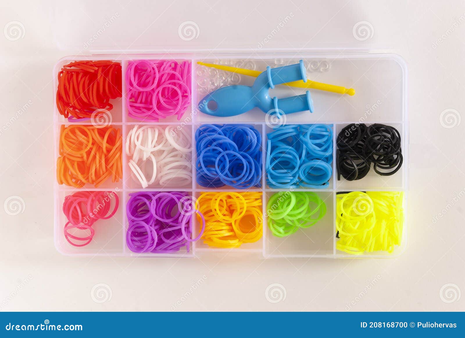 Colorful Rubber Bands in a Box on White Background Stock Photo - Image ...