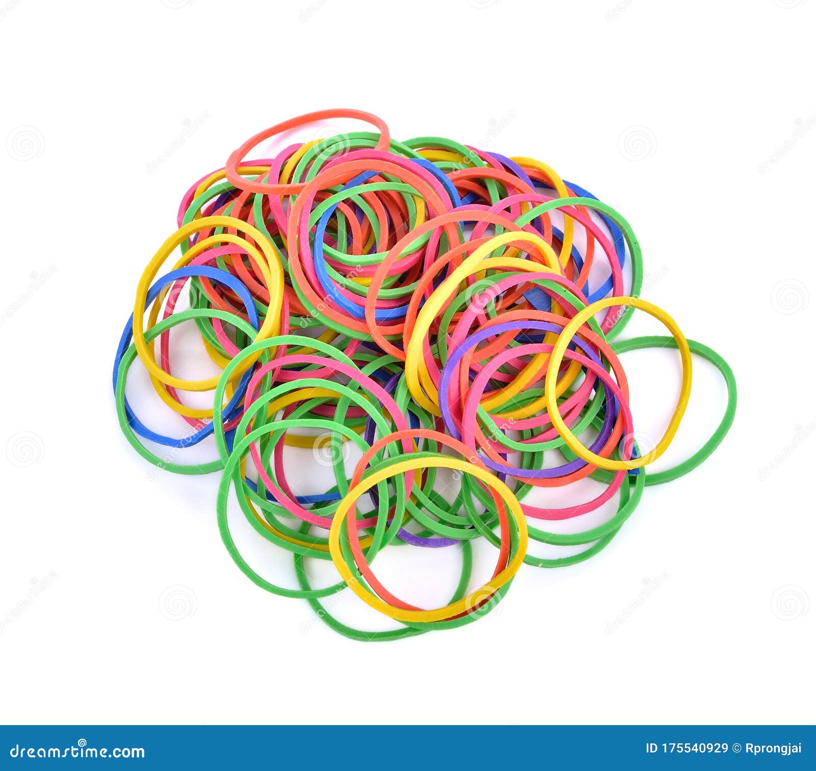 Colorful Rubber Bands Isolated on White Stock Image - Image of bundle ...