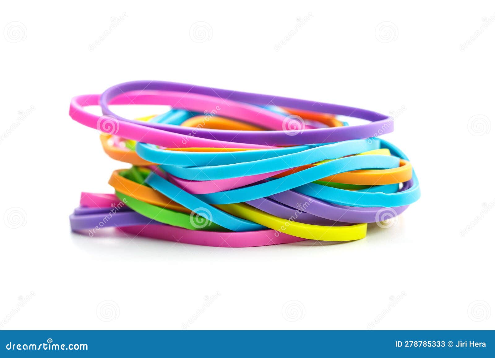 Colorful Rubber Bands Isolated on White Background Stock Image - Image ...