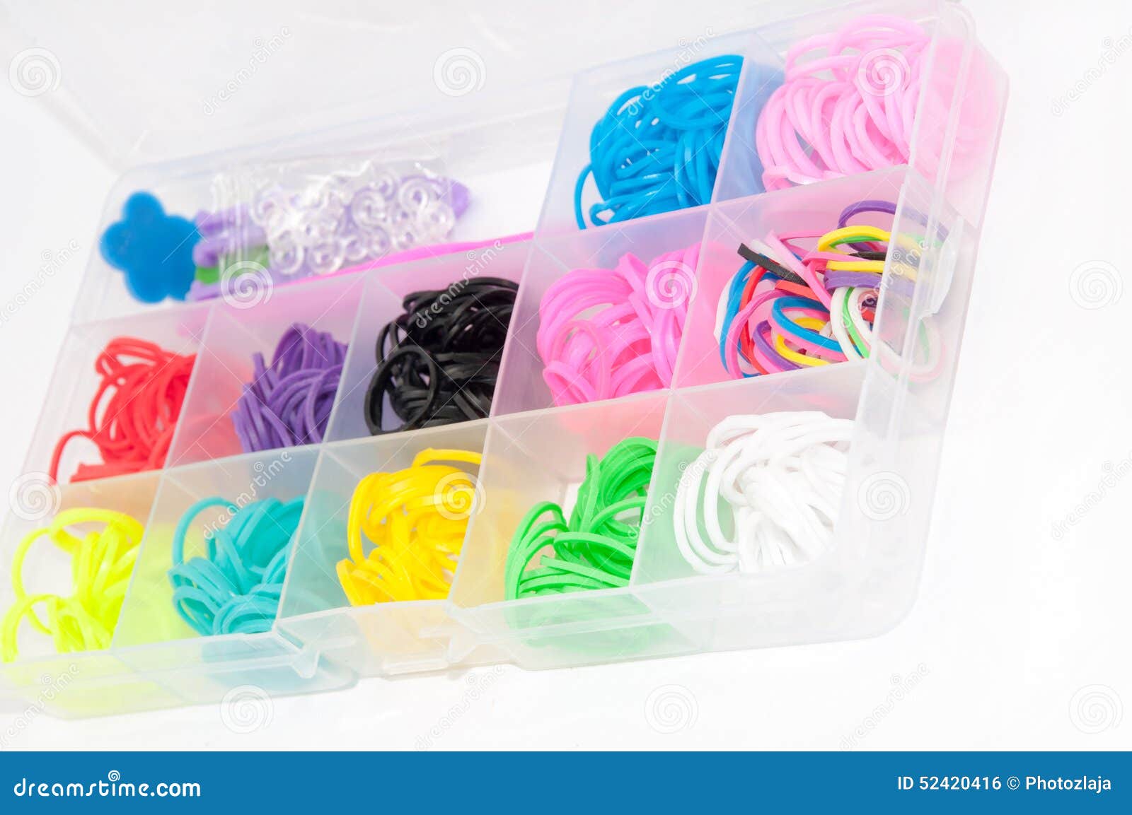 Colorful Rubber Bands in the Plastic Box Stock Photo - Image of ...