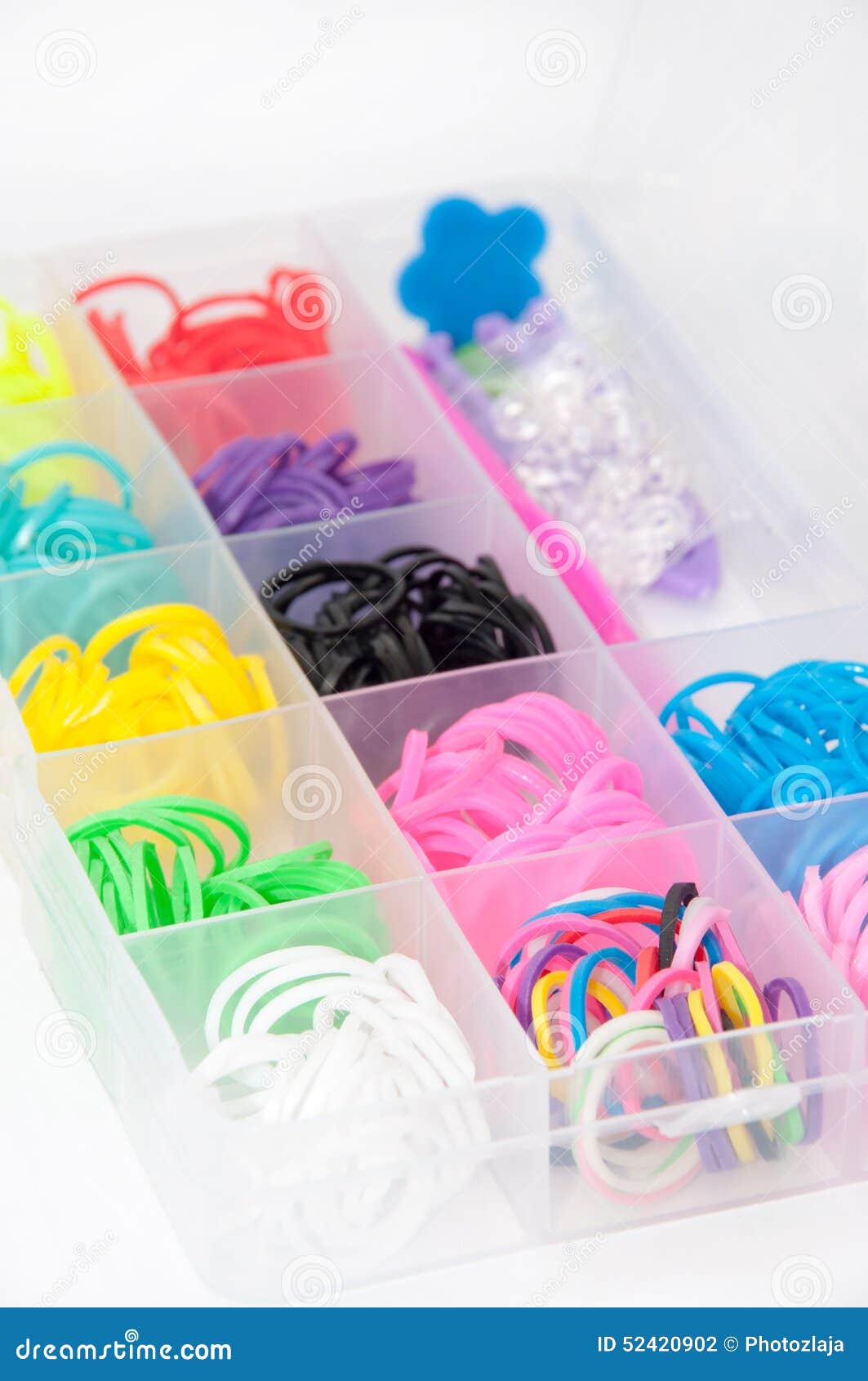 Colorful Rubber Bands in the Plastic Box Stock Photo - Image of cover ...