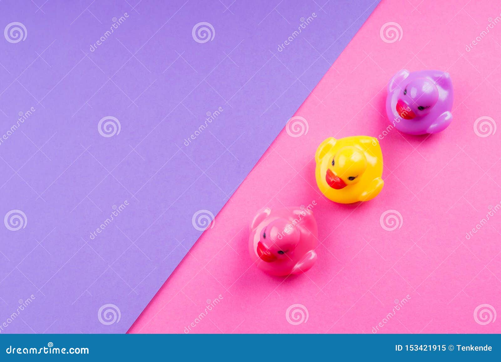 Colorful Rubber Ducks on Geometry Backdrop Stock Image - Image of ...