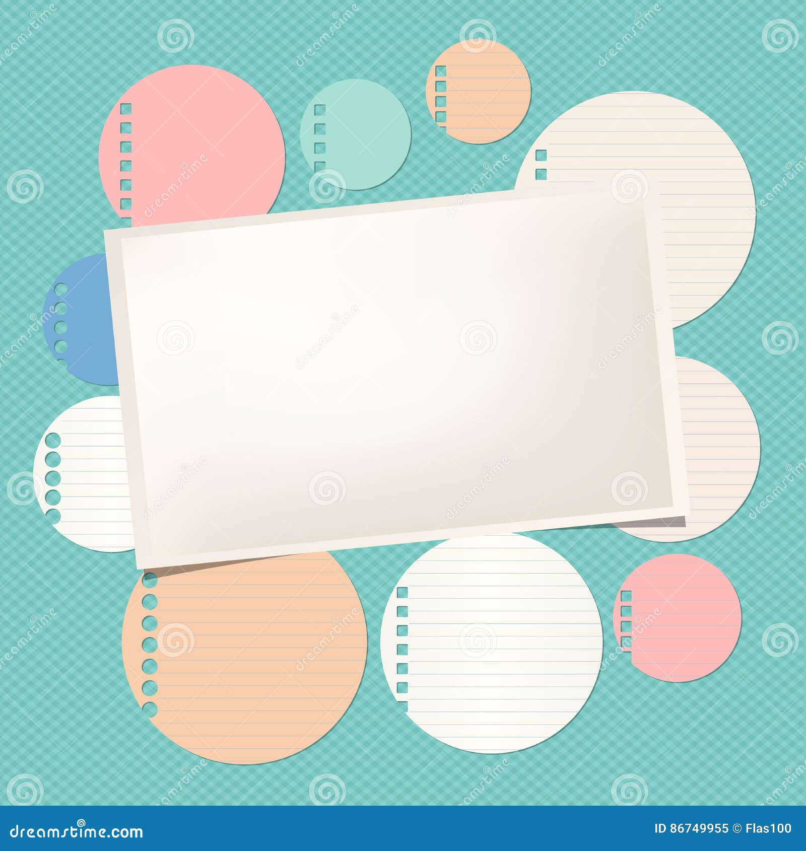 Colorful Ruled Round Note, Notebook, Copybook Sheet, Rectangle Paper ...