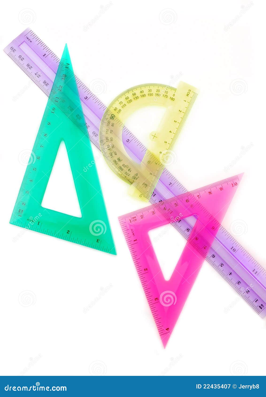 Colorful Ruler Set stock image. Image of colorful, drafting - 22435407